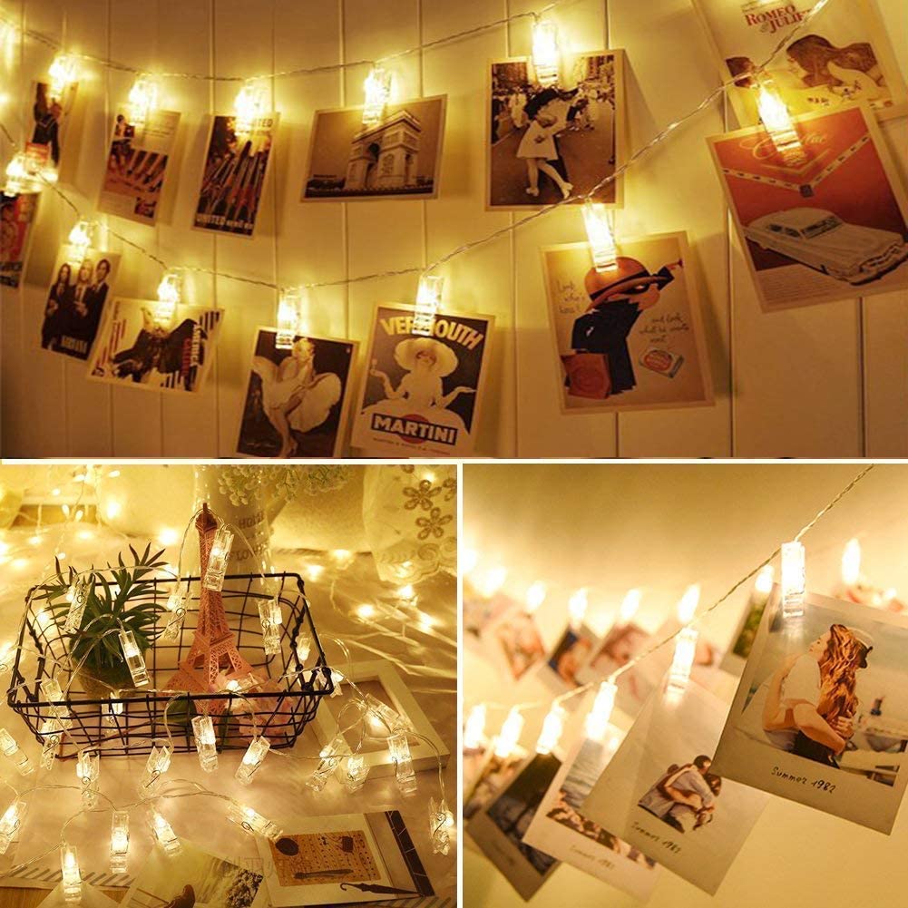 Guirlande Led 3 mètres, pour Photos avec 20 clips et 20 LEDs ...