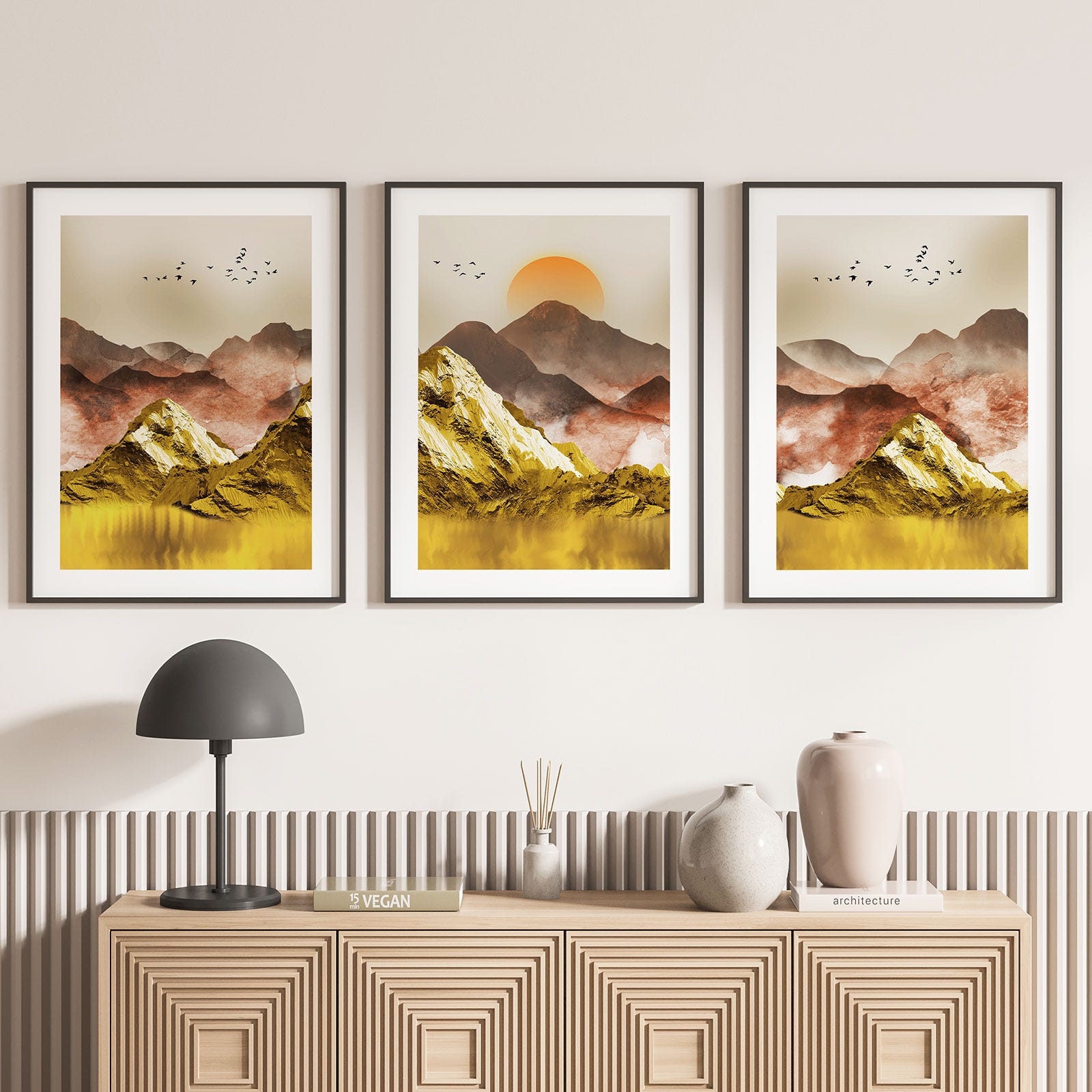 Lot de 3 Affiches / Posters Triptyque - Paysages Boho 3617681359272 ... Lot de 3 Affiches / Posters Triptyque - Paysages Boho 3617681359272 ...