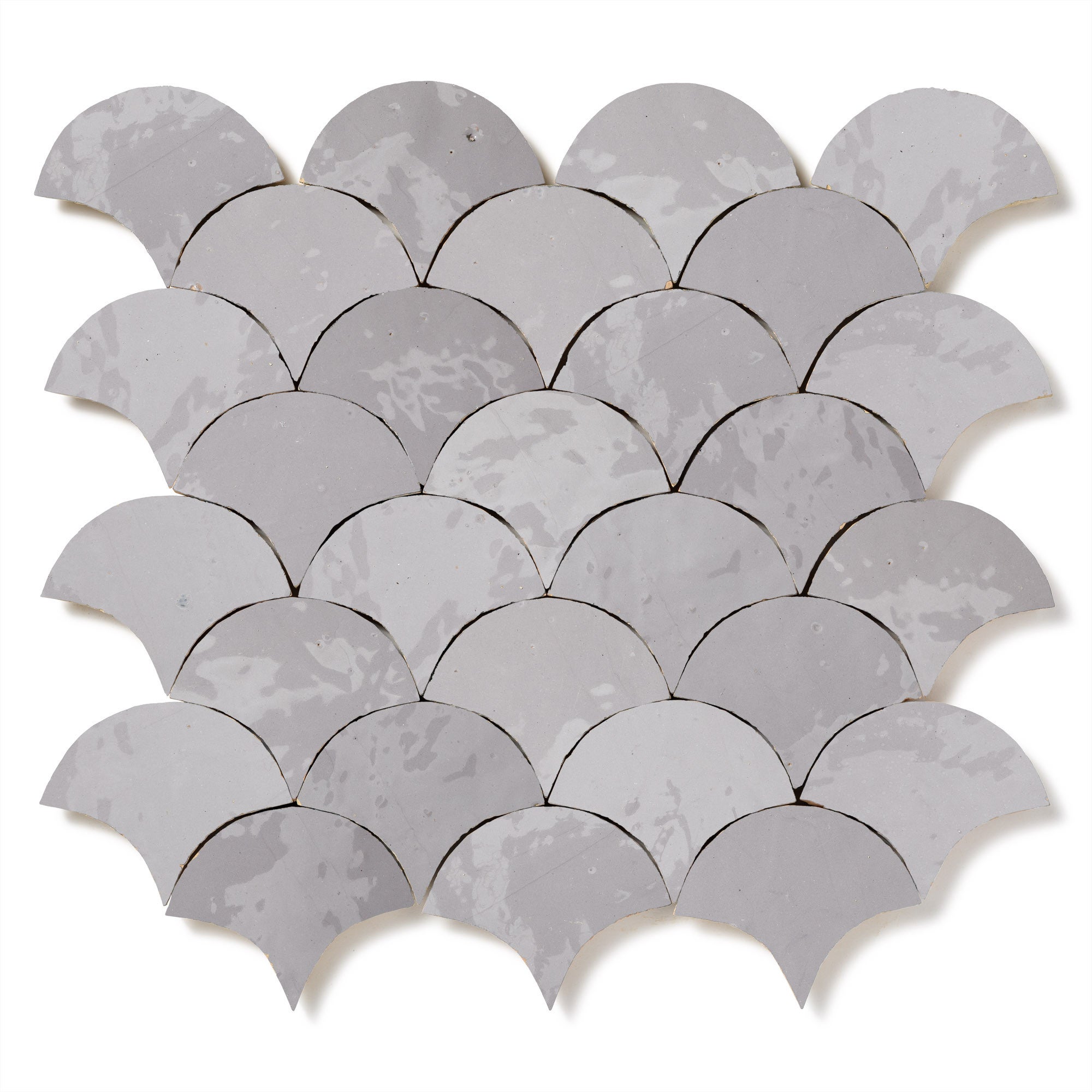 Zellige Marocain Artisanal Véritable - Gris Clair Ecaille petit 7,8x9,8 ...