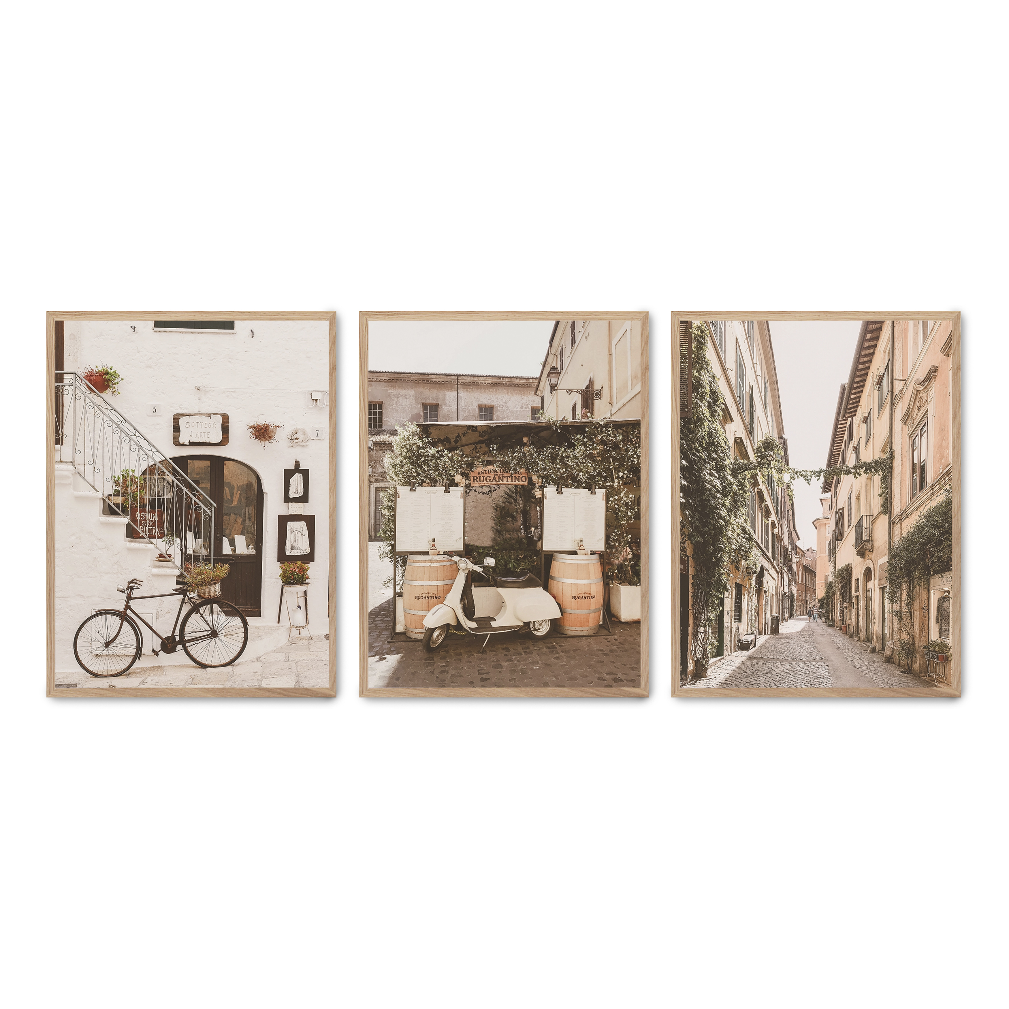 Set de 3 cuadros 163, marco premium chapado en roble, 30x40 cm | Leroy ...