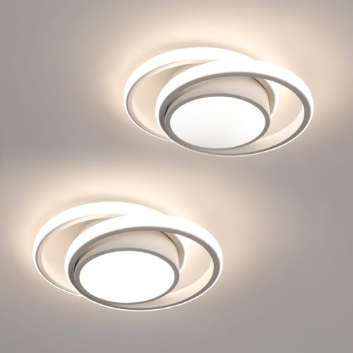 COMELY Juego de 2 Plafones LED Redondos 32W 3600LM Ø27cm 4500K Luz ...