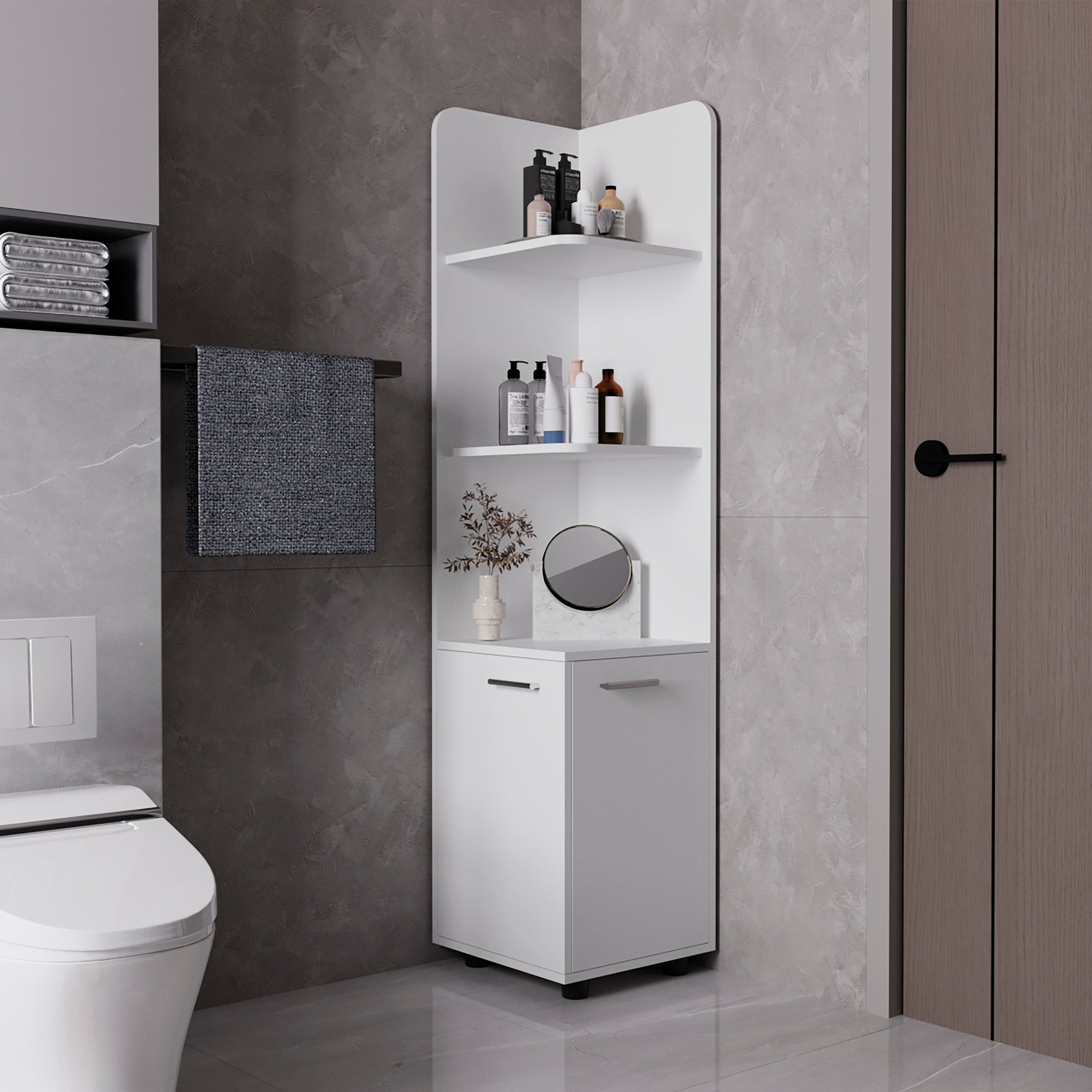 Torre de baño Malibu en Melamina, con 2 puertas y 3 repisas , 158 cm X ...