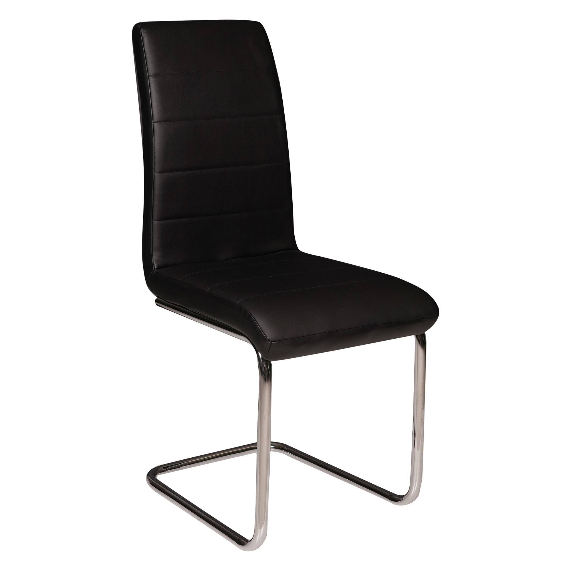 Chaise moderne en éco-cuir, pour salle à manger, cuisine ou salon, 43x57h98 cm, couleur noire ...