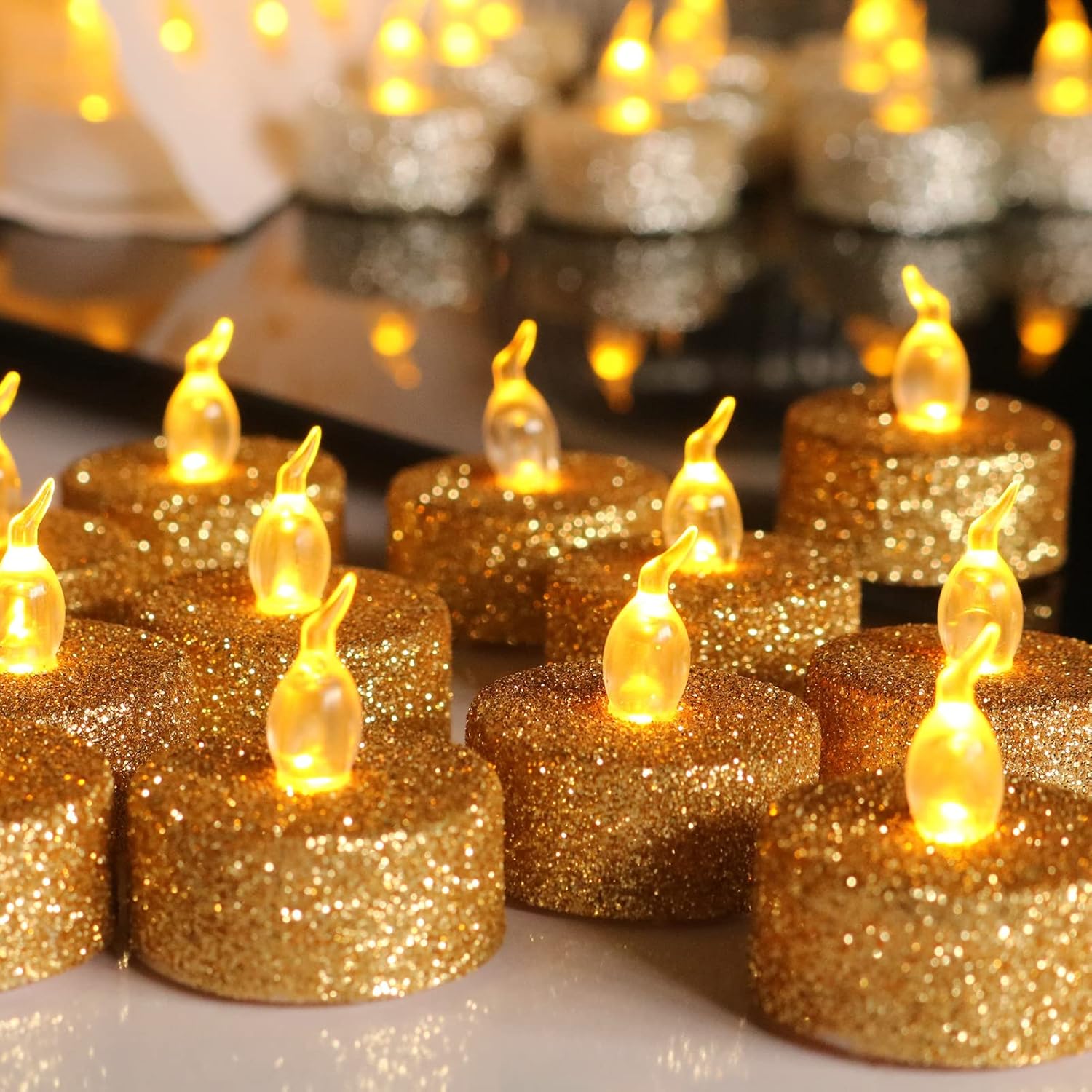 Lot de 12 bougies LED, bougies sans flamme, bougies chauffe-plat ...