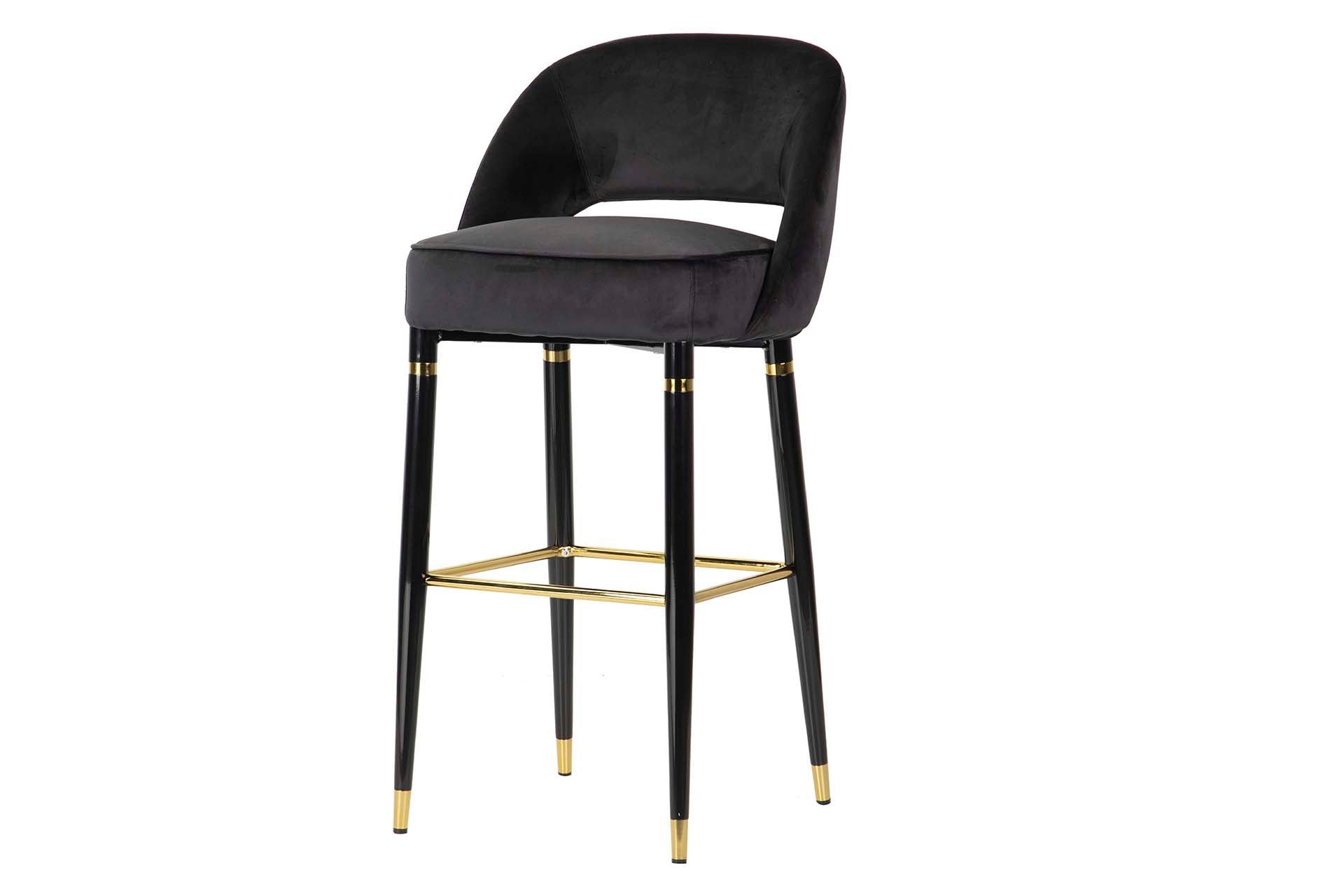 Taburete Velvet Negro Norfolk 51x53x102 Cm | Leroy Merlin