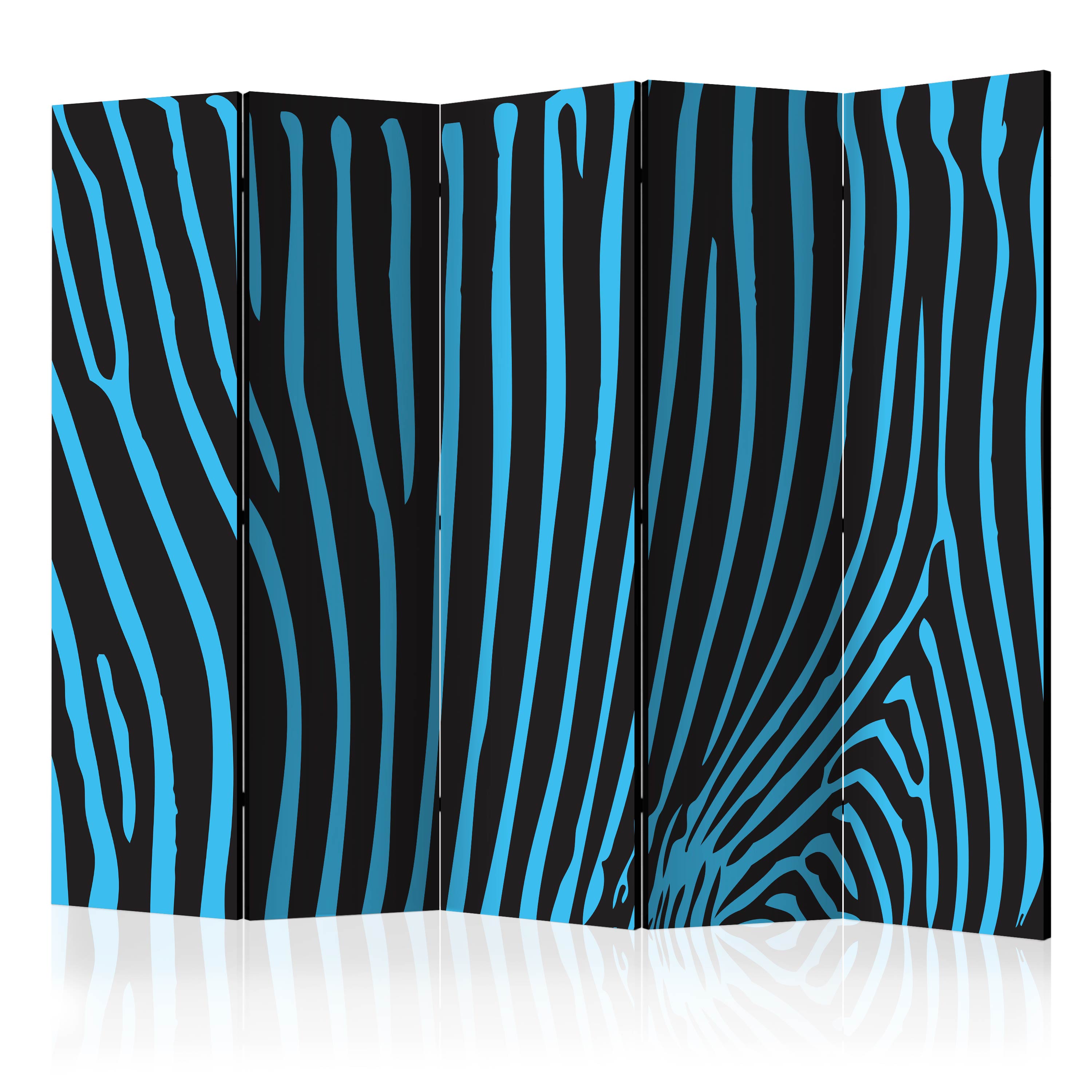 Paravent - Zebra pattern (turquoise) II [Room Dividers] [225x172 ...