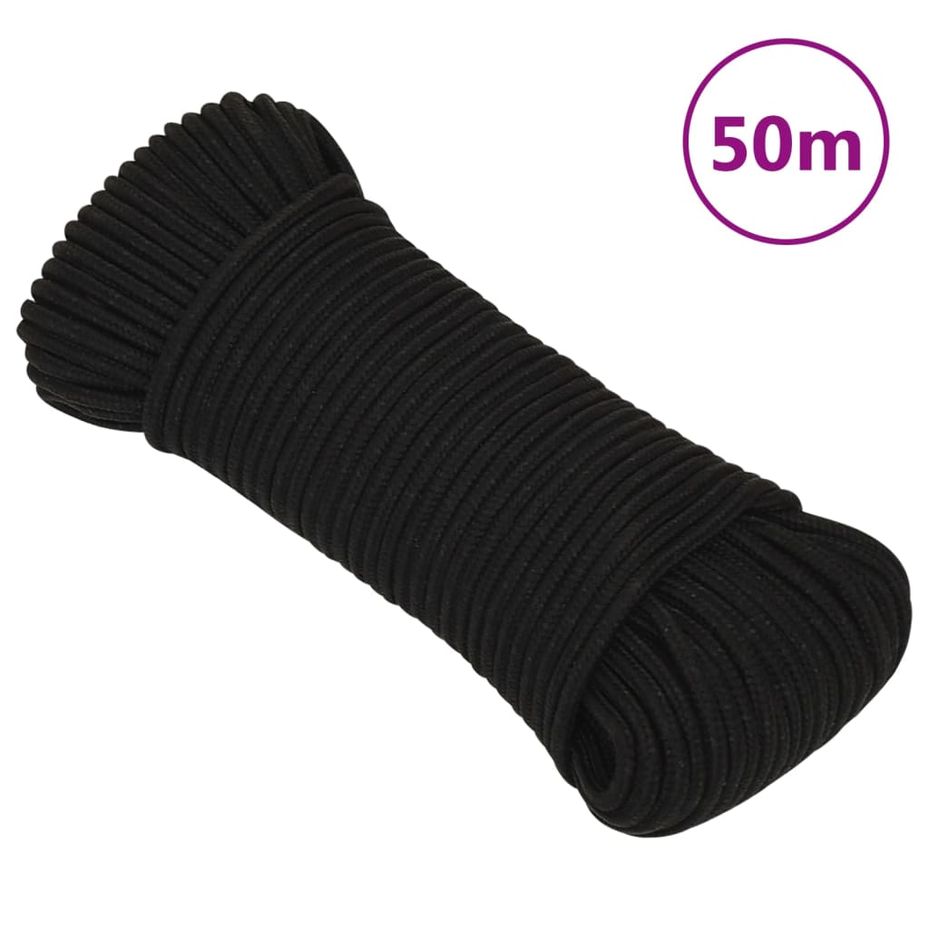 Corde de travail Noir 3 mm 50 m Polyester vidaXL | Leroy Merlin