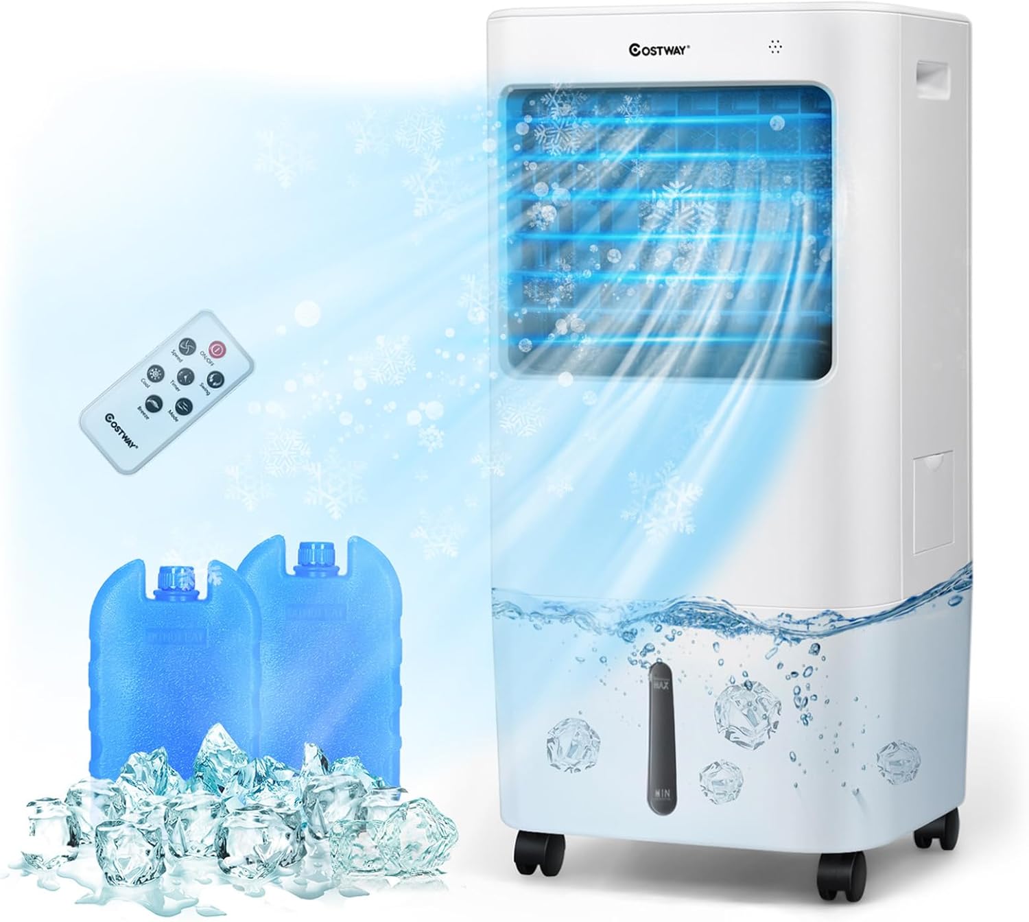 Rafraîchisseur d'Air Mobile 65W Réservoir 20L Ventilateur ...