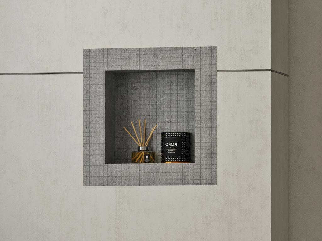 Niche de douche à encastrer et prête à carreler - 31 x 31 cm - KLARA ...