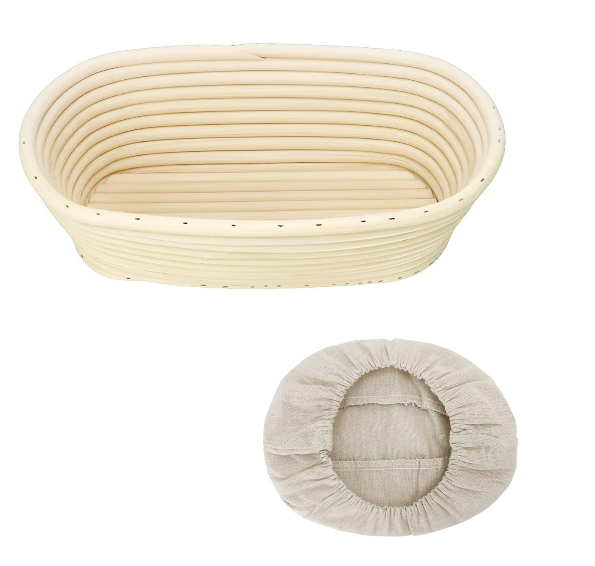 Banneton Ovale 25cm, Panier Fermentation Pain Set Compris Toile, 100% ...