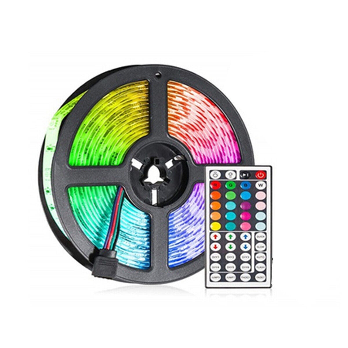 BANDE LED 5050 5M LUMIÈRE IP65 ALIMENTATION 12V TÉLÉCOMMANDE RGB 13W/M ...