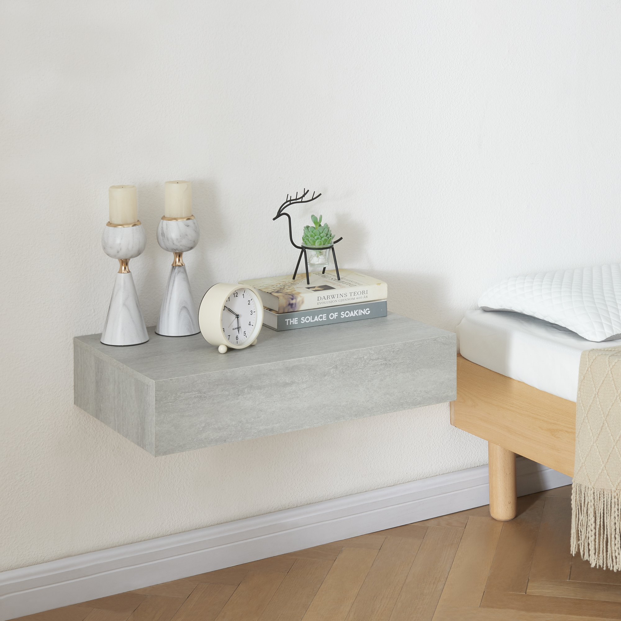 Mensola con Cassetto Consolle da Parete Mensola da Muro Comodino ...