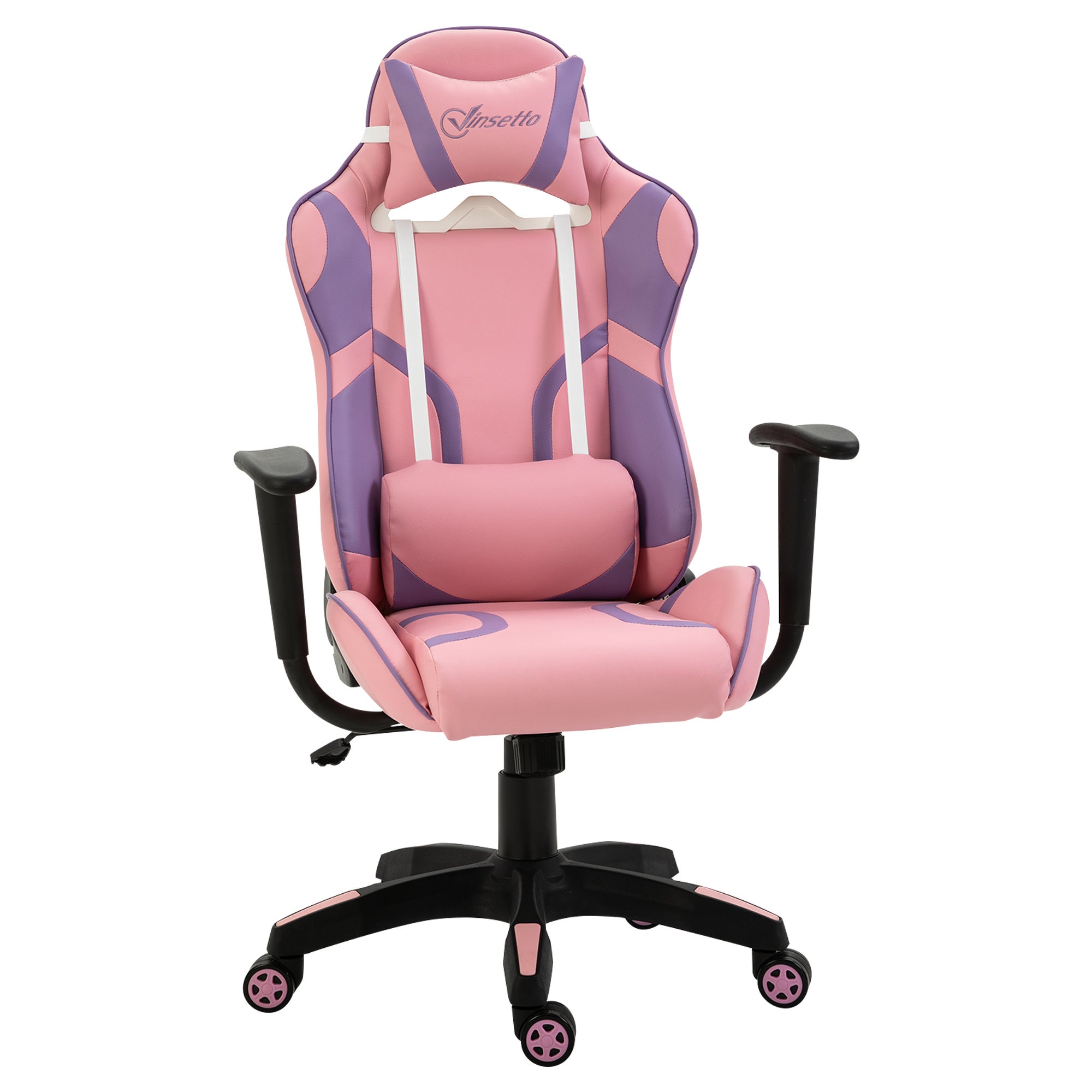Chaise de jeu ergonomique Vinsetto, pivotante, coussin lombaire massant ...