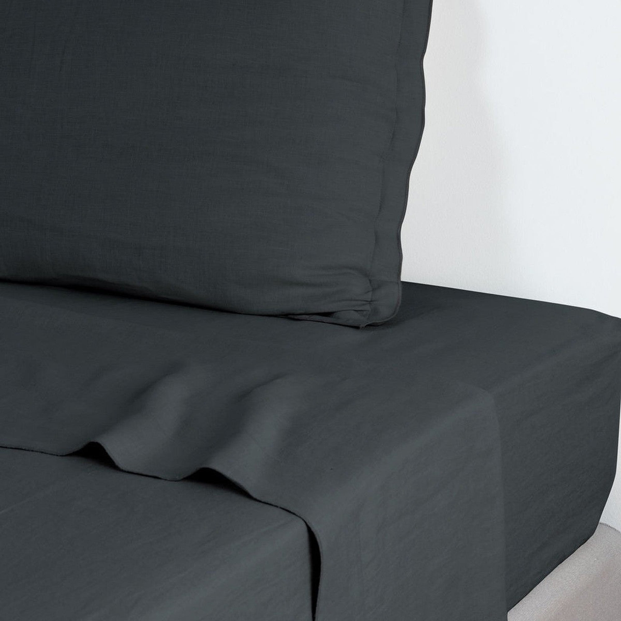 Drap plat 240x300 lin lavé ardoise | Leroy Merlin