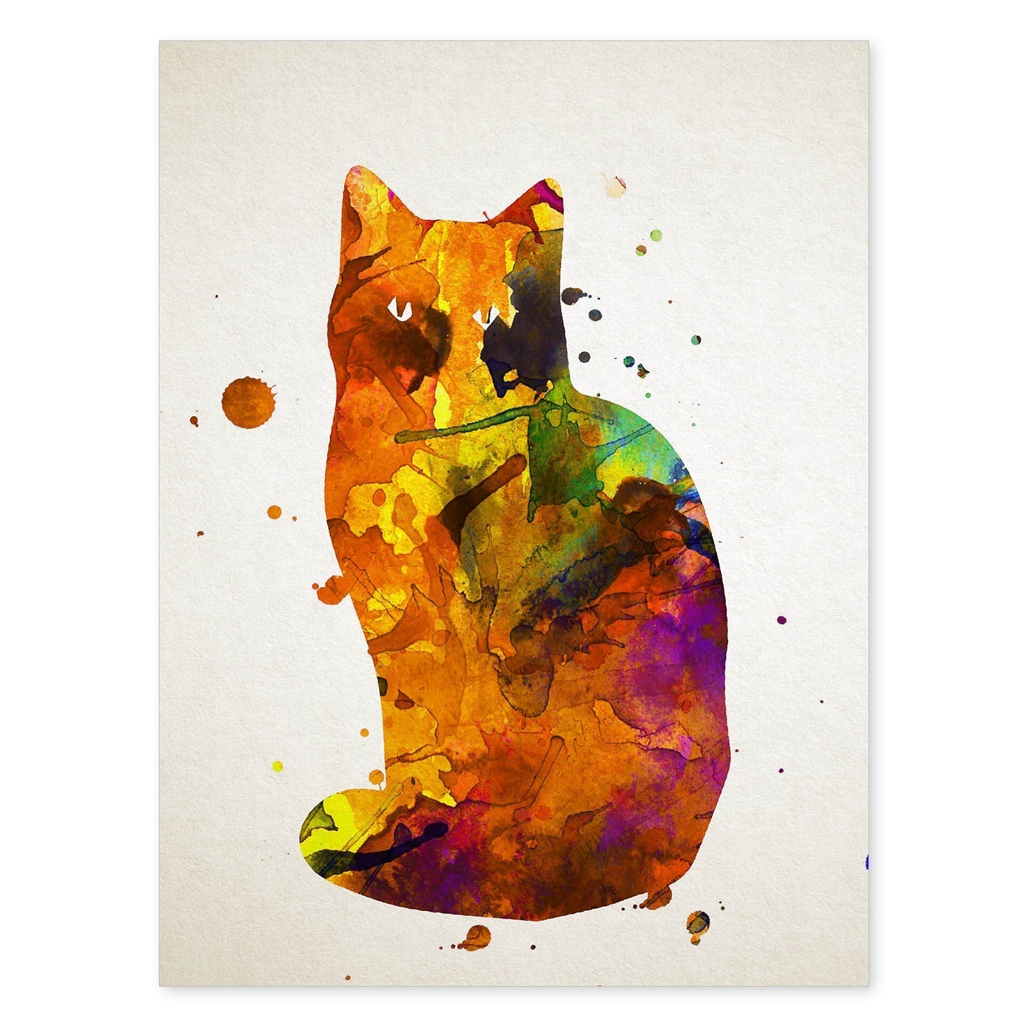 Affiche De Chat De Style Aquarelle. Animaux D'animaux À Style Aquarelle ...