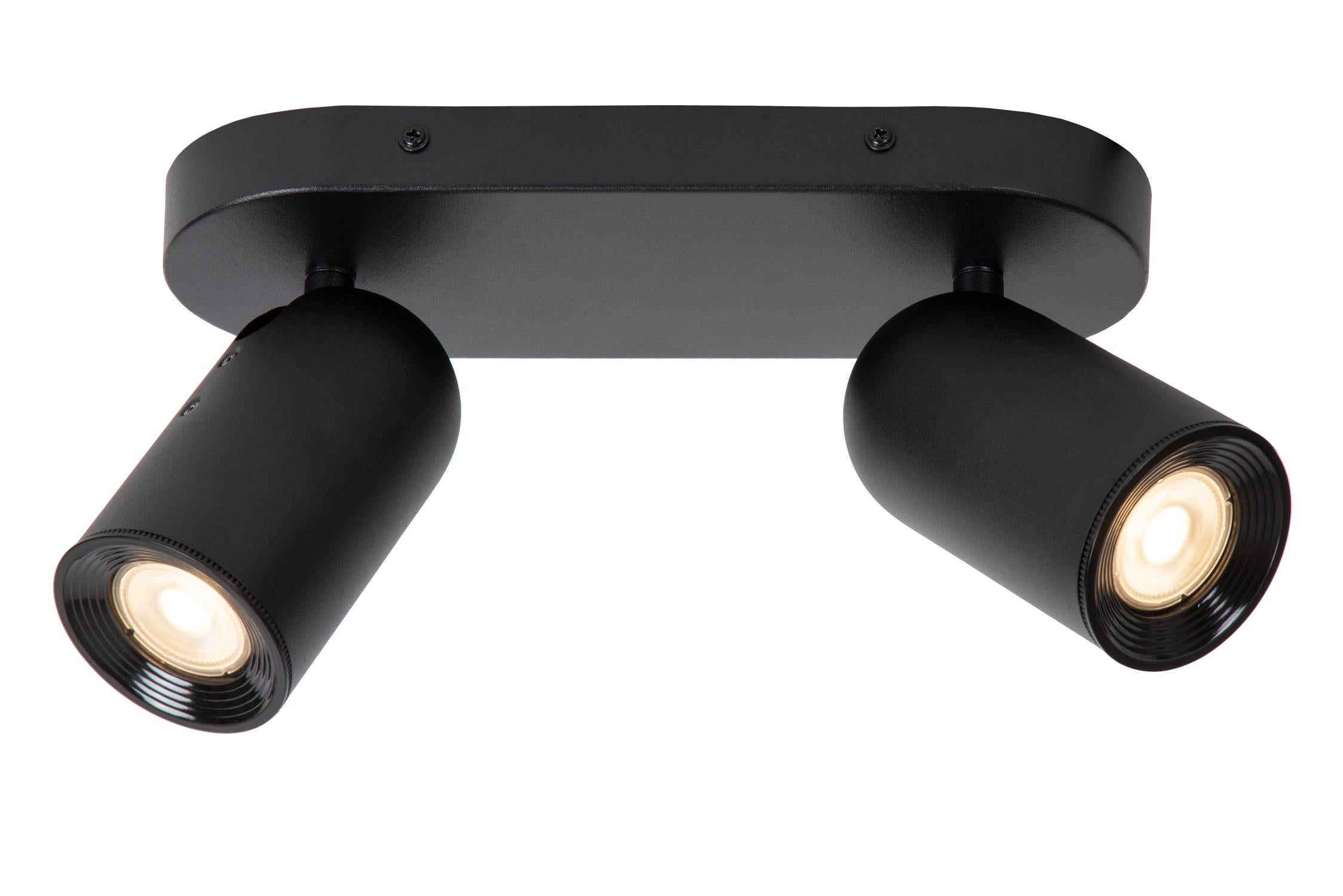 Lucide PUNCH - Spot plafond - 2xGU10 - Noir | Leroy Merlin
