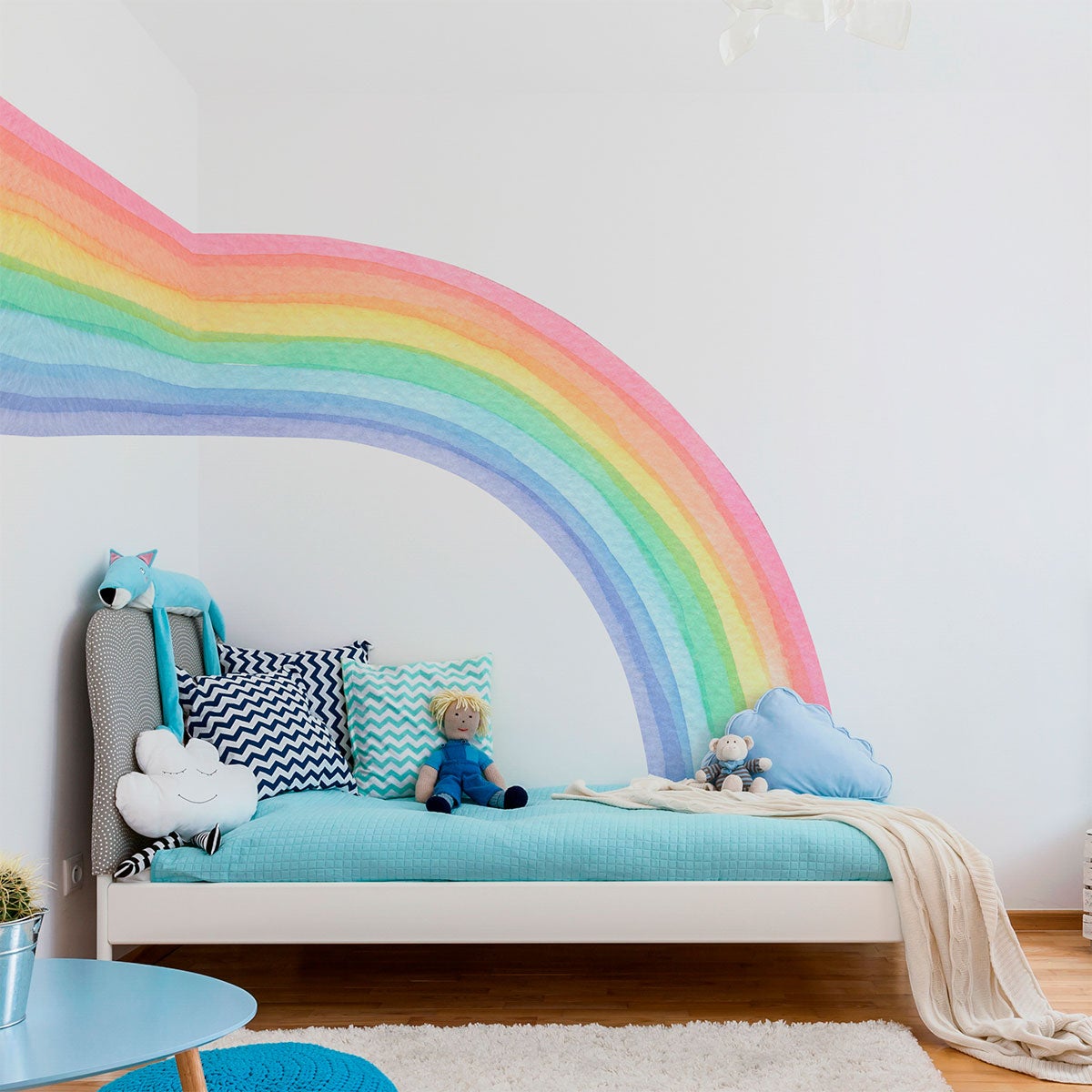 Papel pintado prepegado - acuarela arcoiris - adhesivo de pared ...