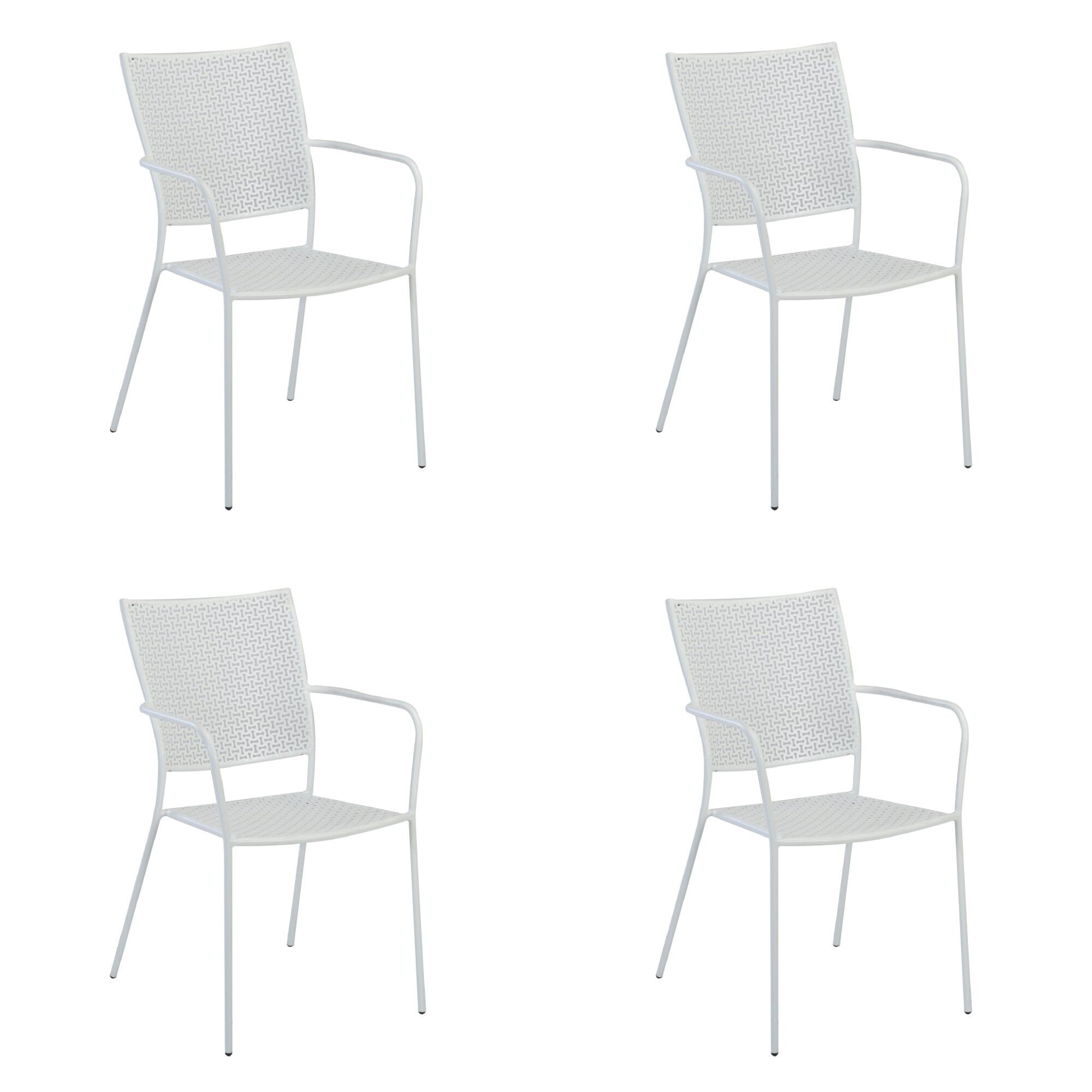 Garbar EGEO Set 4 Silla Con Brazos Interior, Exterior Blanco | Leroy Merlin