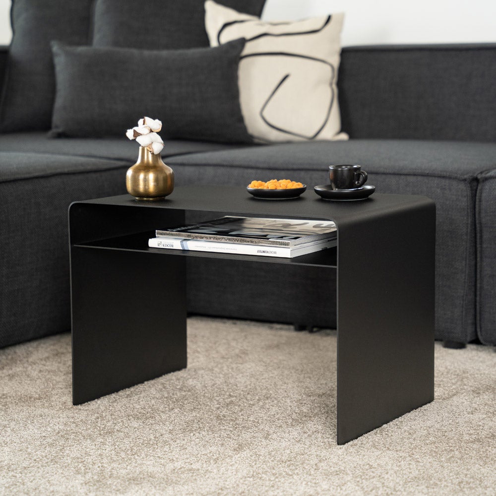 Table d'appoint en métal HOME DELUXE ZIMA - 58 x 38 cm noir Fabriqué en ...
