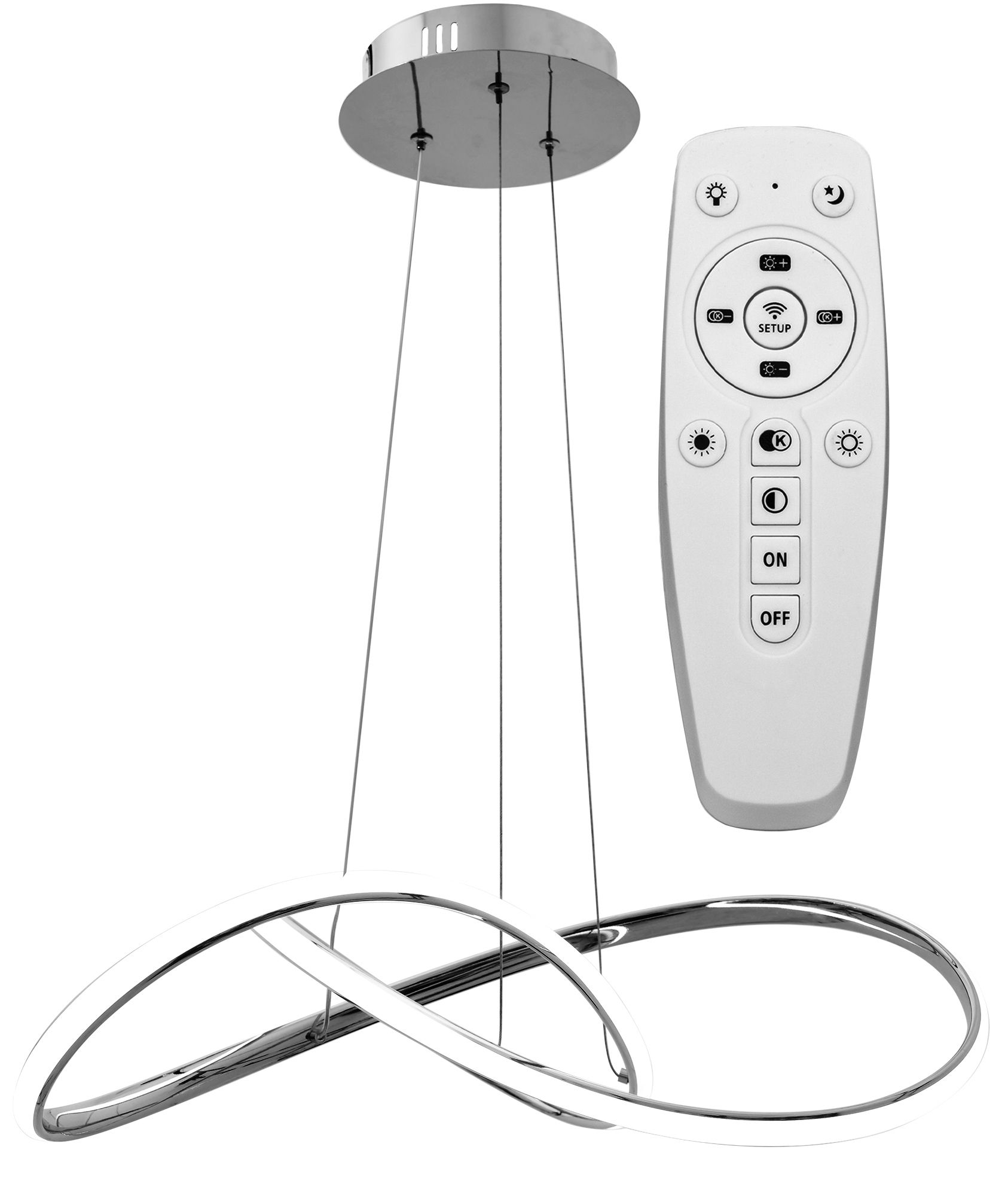 LAMPADA RING LED APP393-CP LIGHT GREY + TELECOMANDO | Leroy Merlin