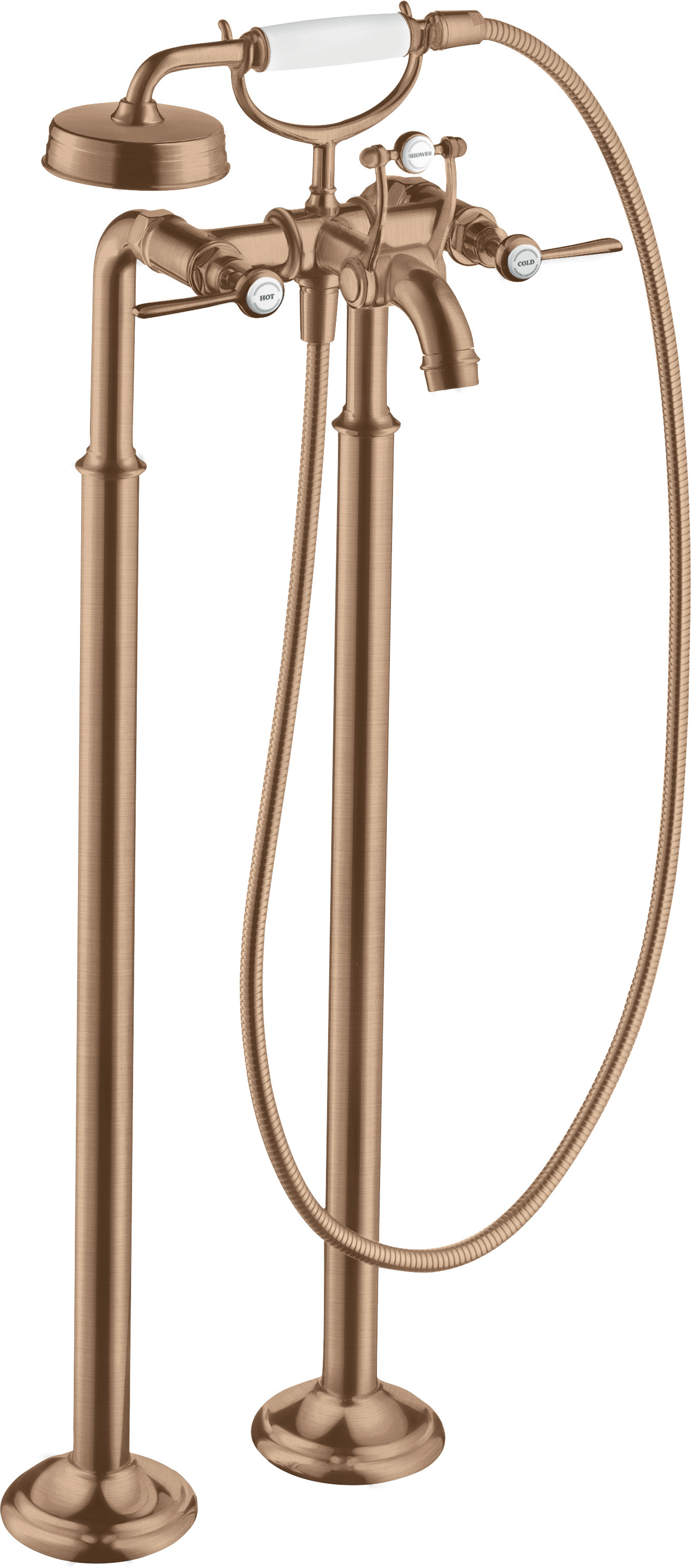 Hansgrohe AXOR Montreux Mitigeur bain 2 poignées, béquilles, sur pied ...