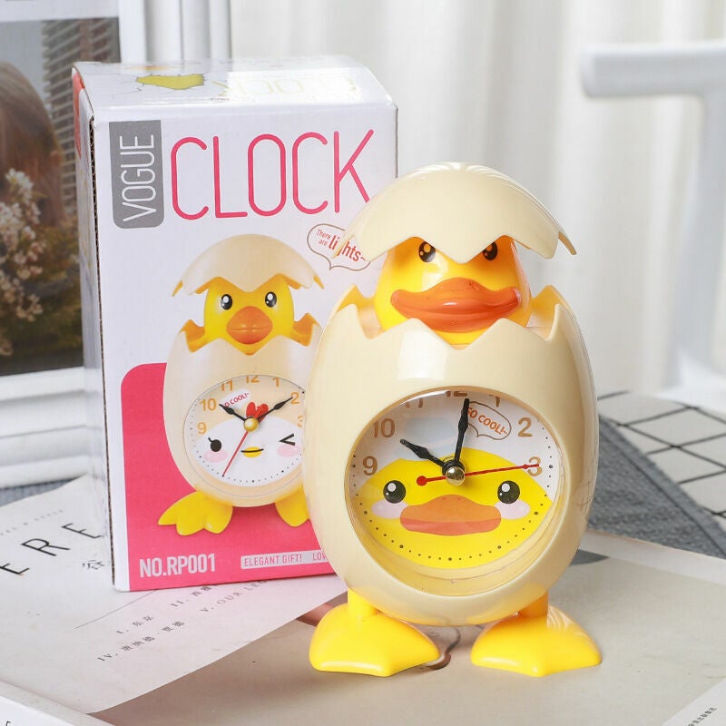 Réveil Cartoon Eggshell Desktop, réveil de chevet élégant, poussin ...