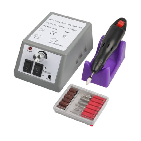 Lima de uñas eléctrica (gris) con 12 accesorios para limar/pulir ...