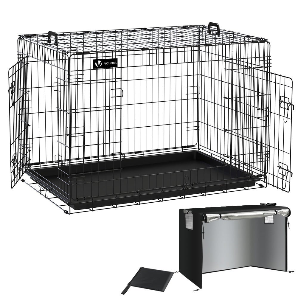 Jaula para Perros de Alambre Metálico de 2 Puertas, Caja para Perros ...
