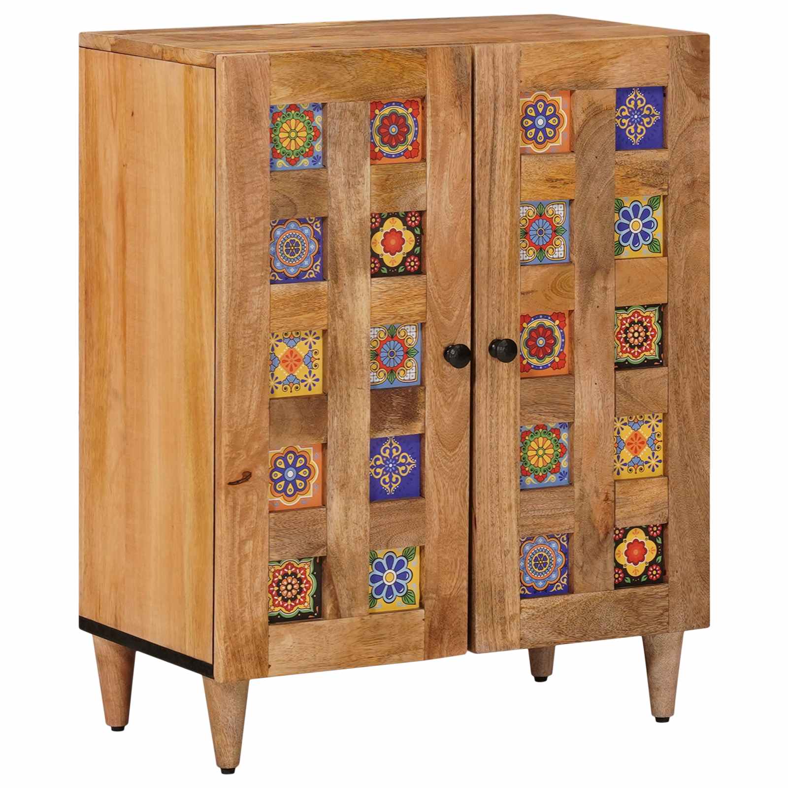 Buffet Naturel 60 x 33 x 75 cm Bois de mangue massif | Leroy Merlin