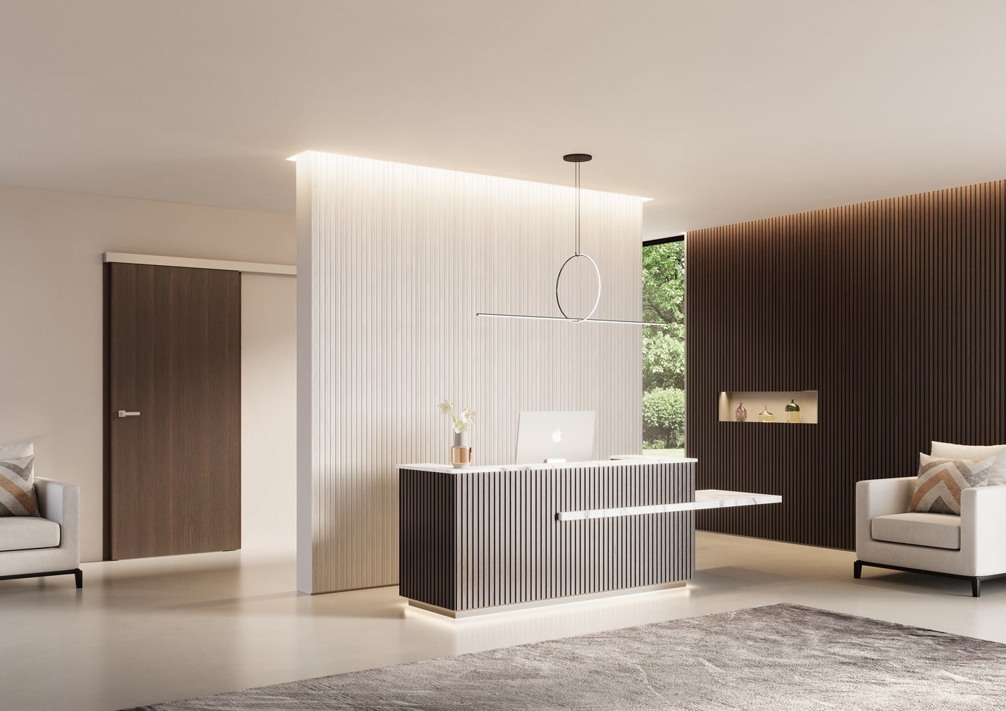 Panel de pared 3D en MDF macizo Gris Mate 2760 mm X 495 mm MICRO ...