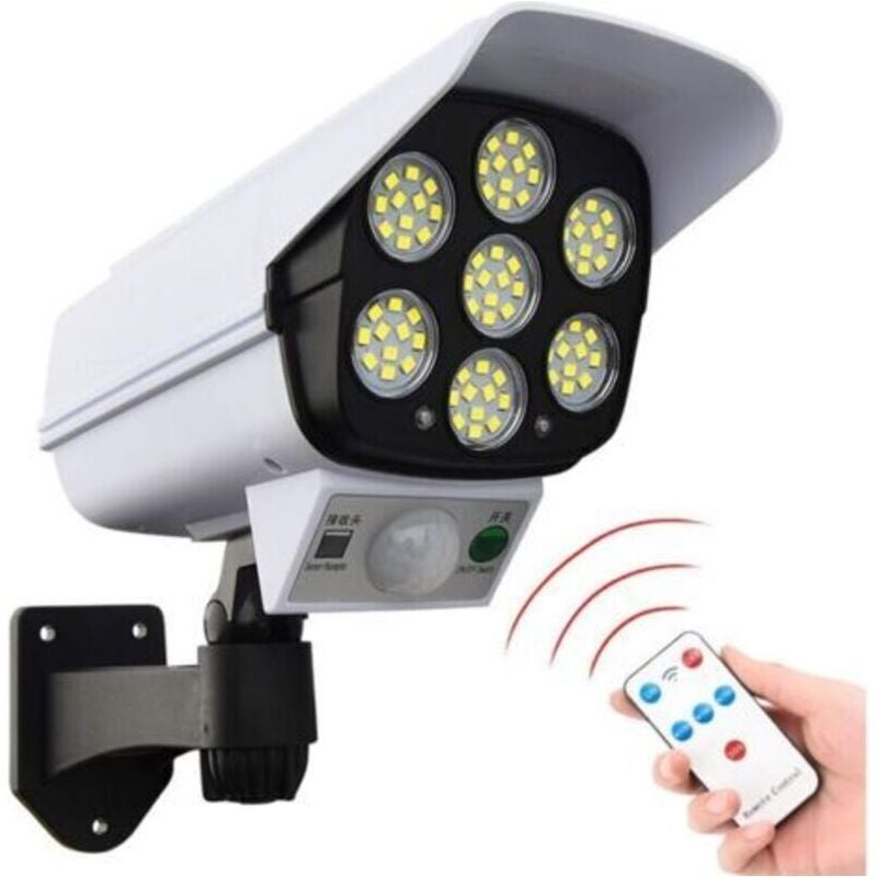 Lampe solaire 77 LED extérieur - Simulation caméra surveillance ...