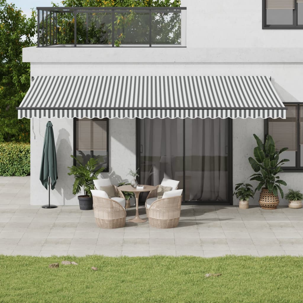 Toldo retráctil automático blanco antracita 600x300 cm | Leroy Merlin