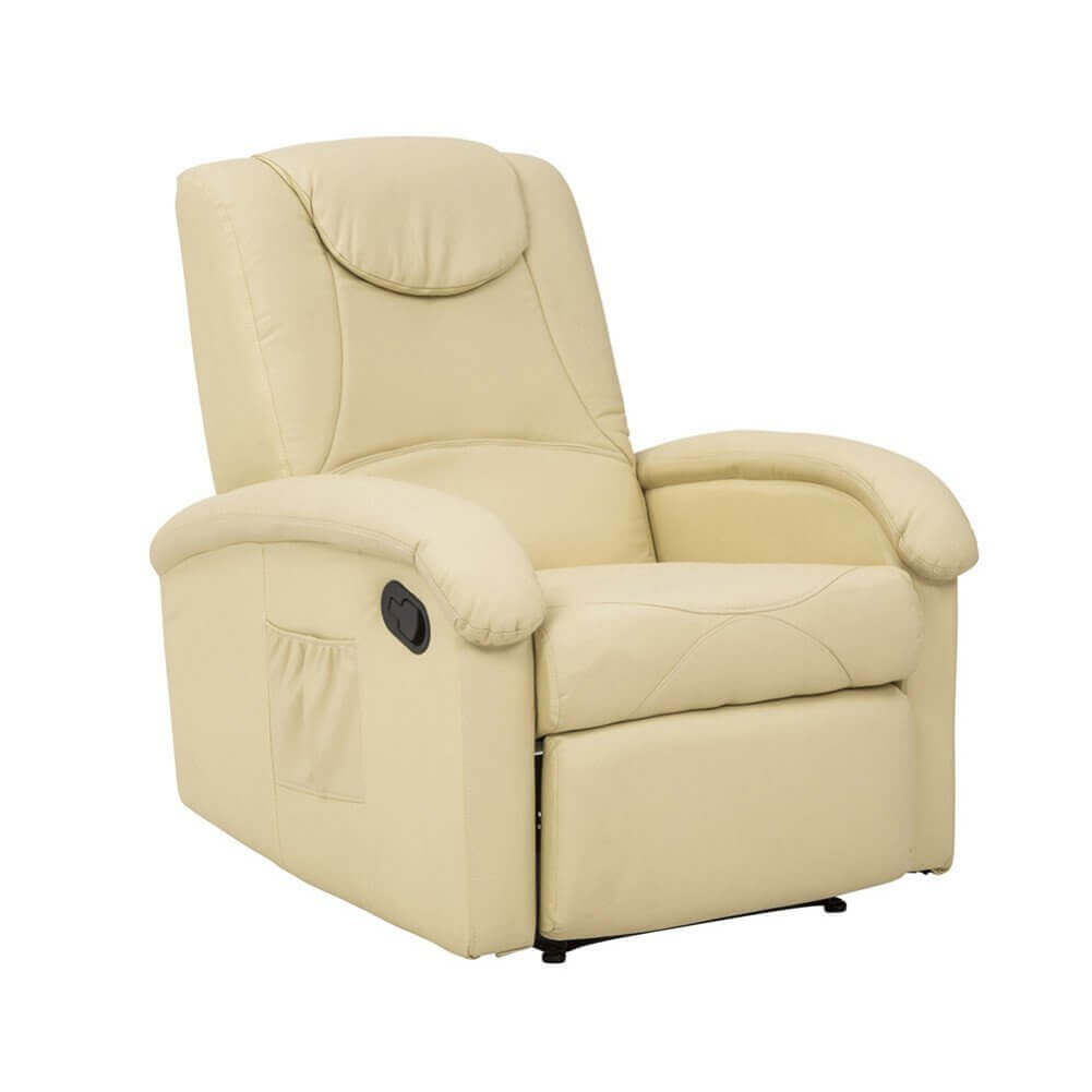 Milani Home - Poltrona Relax Reclinabile Confort Imbottita Beige Per ...