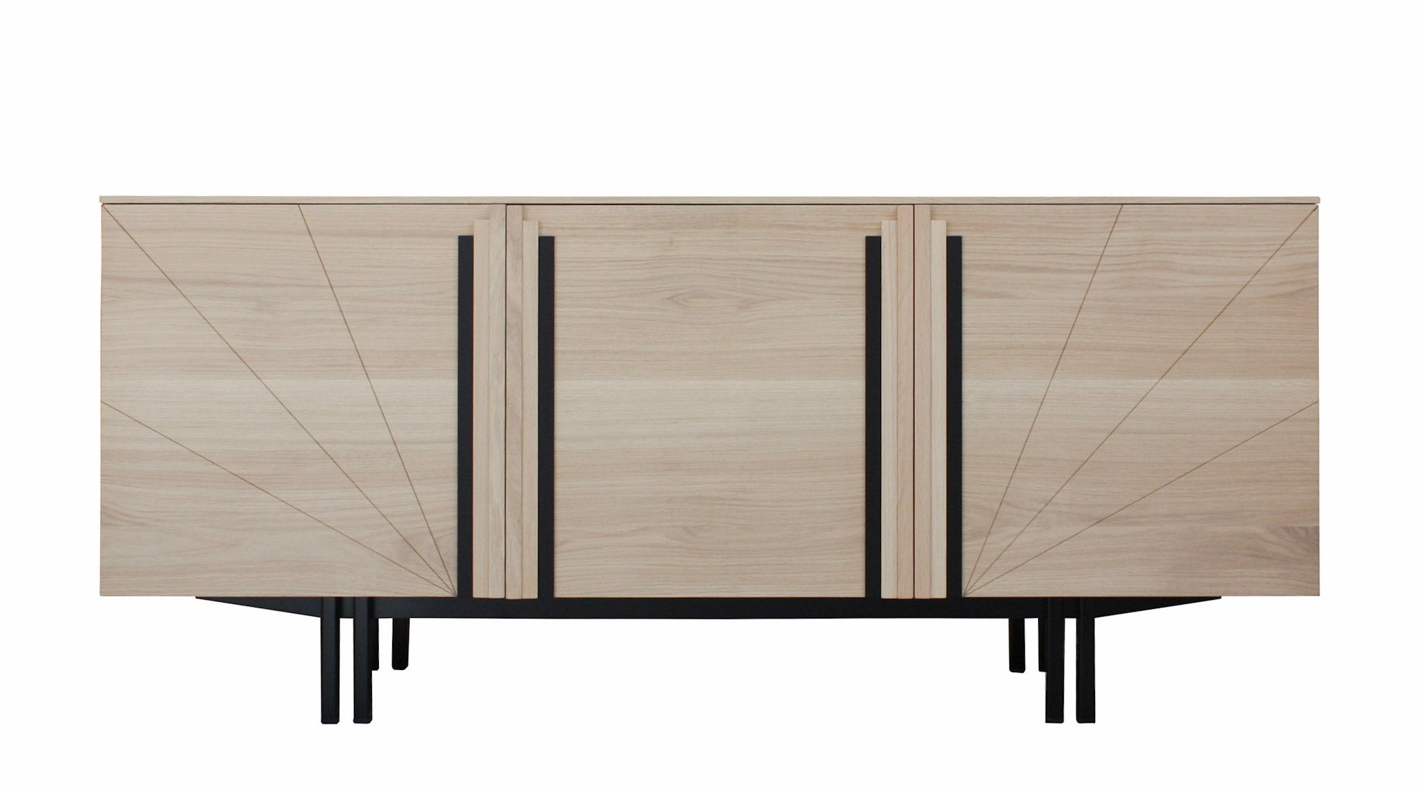 Buffet chêne blanchi et wengé noir, 3 portes - 180L x 48P | Leroy Merlin