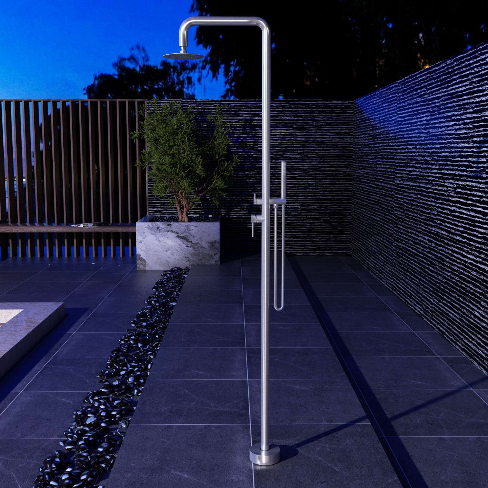 Ducha exterior para piscina Serie FLORIDA - Acero inox - Agua fría ...