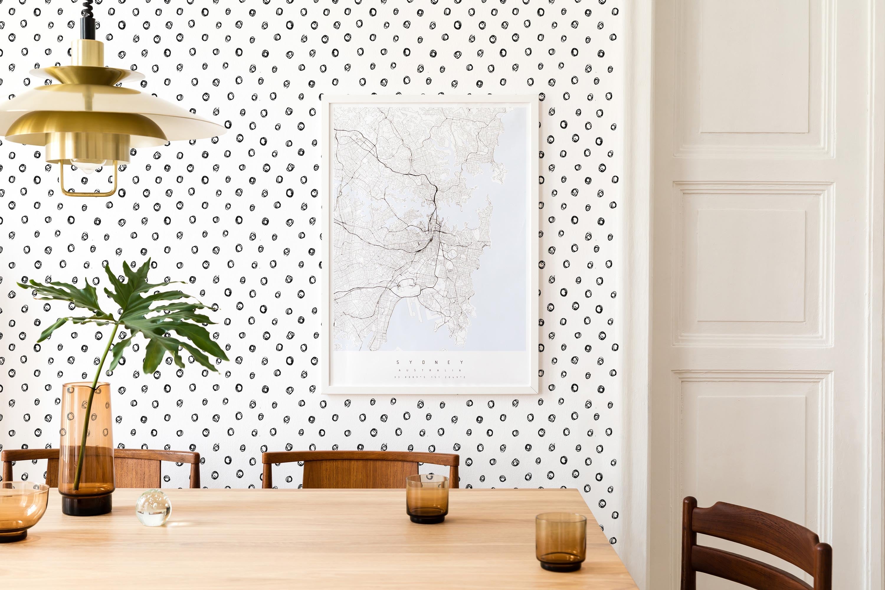 Dotted Sketch Pattern Wallpaper | Leroy Merlin