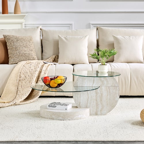 Table basse moderne et minimaliste en verre de sécurité double couche ...