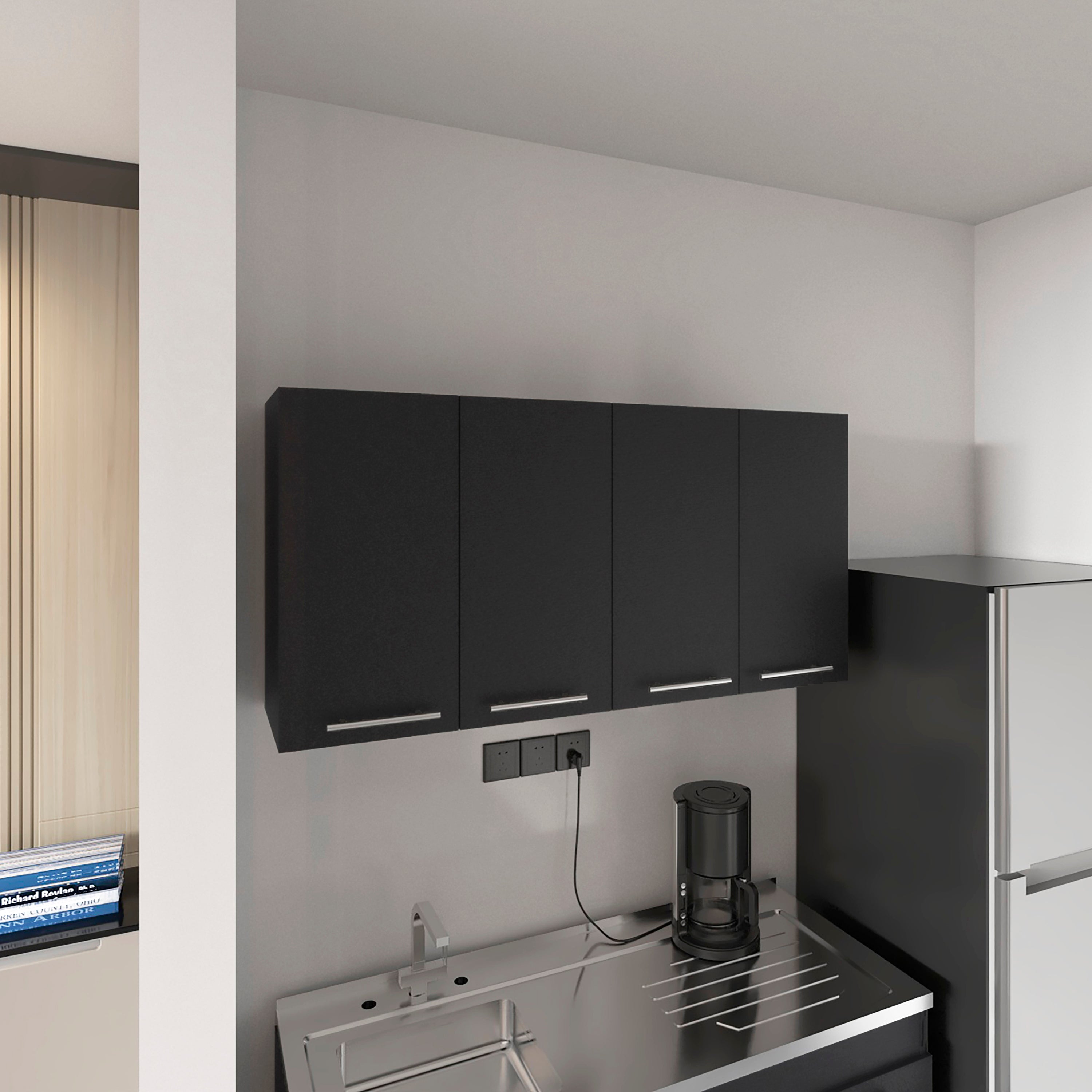 Mueble de pared para cocina Paris en melamina con 4 gabinetes y 2 ...