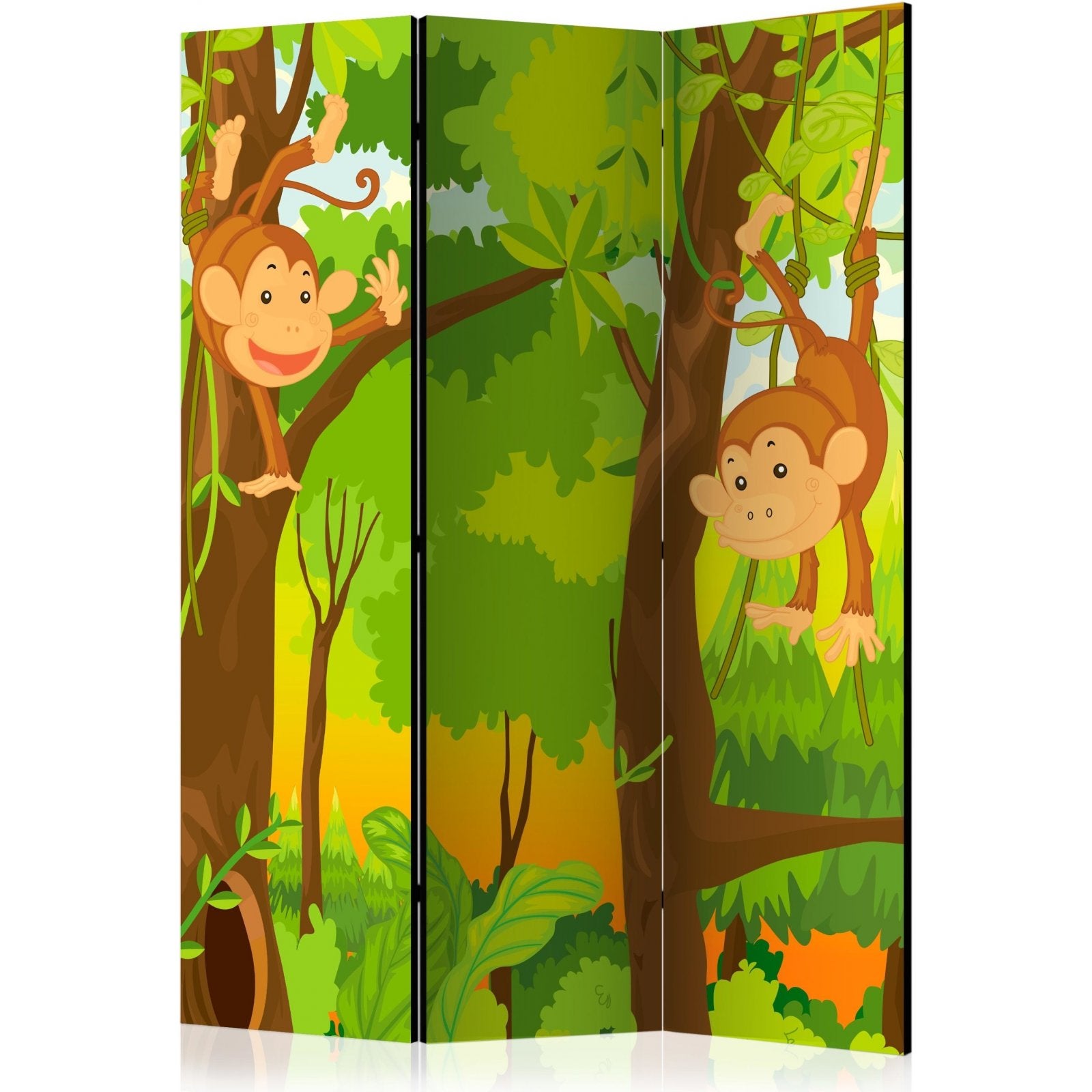 Paravent enfant singes de la jungle 3 volets - 135 x 172 cm | Leroy Merlin