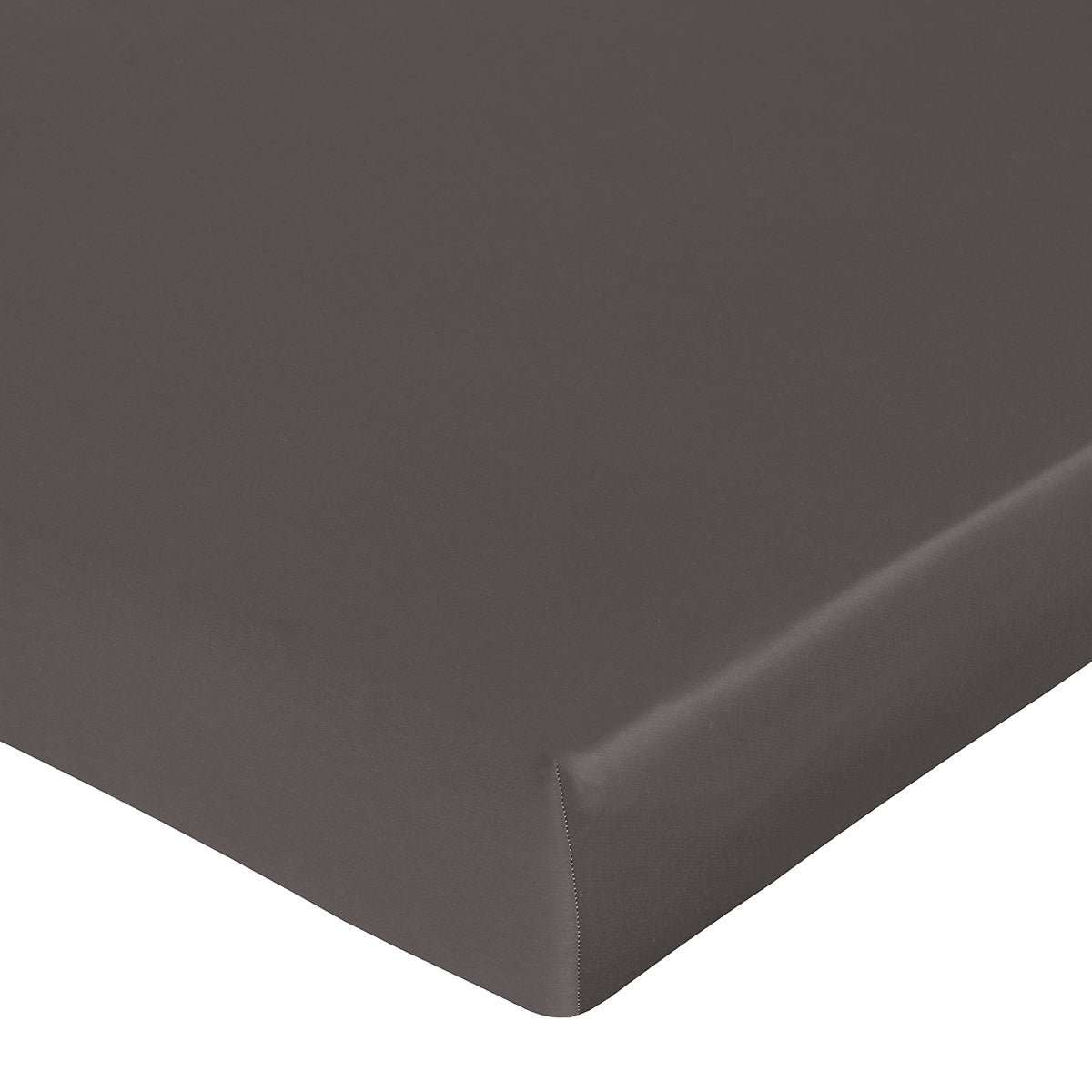 Drap housse 160x200 cm satin de coton anthracite | Leroy Merlin