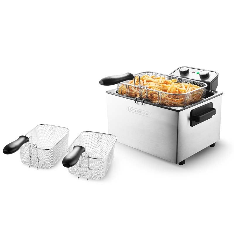 Friteuse Semi-pro En Inox 5l 3 Paniers K-fry Xl Gris Kitchencook ...