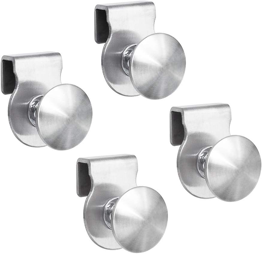 4PCS Clips de porte en verre sans perçage en acier inoxydable pour ...