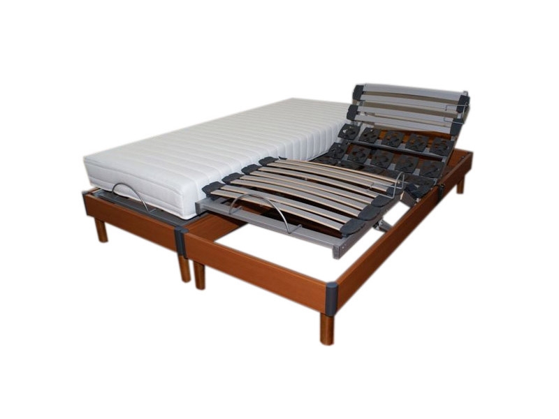 Lit matelas mémoire de forme + sommier latte & Plot au niveau lombaire ...