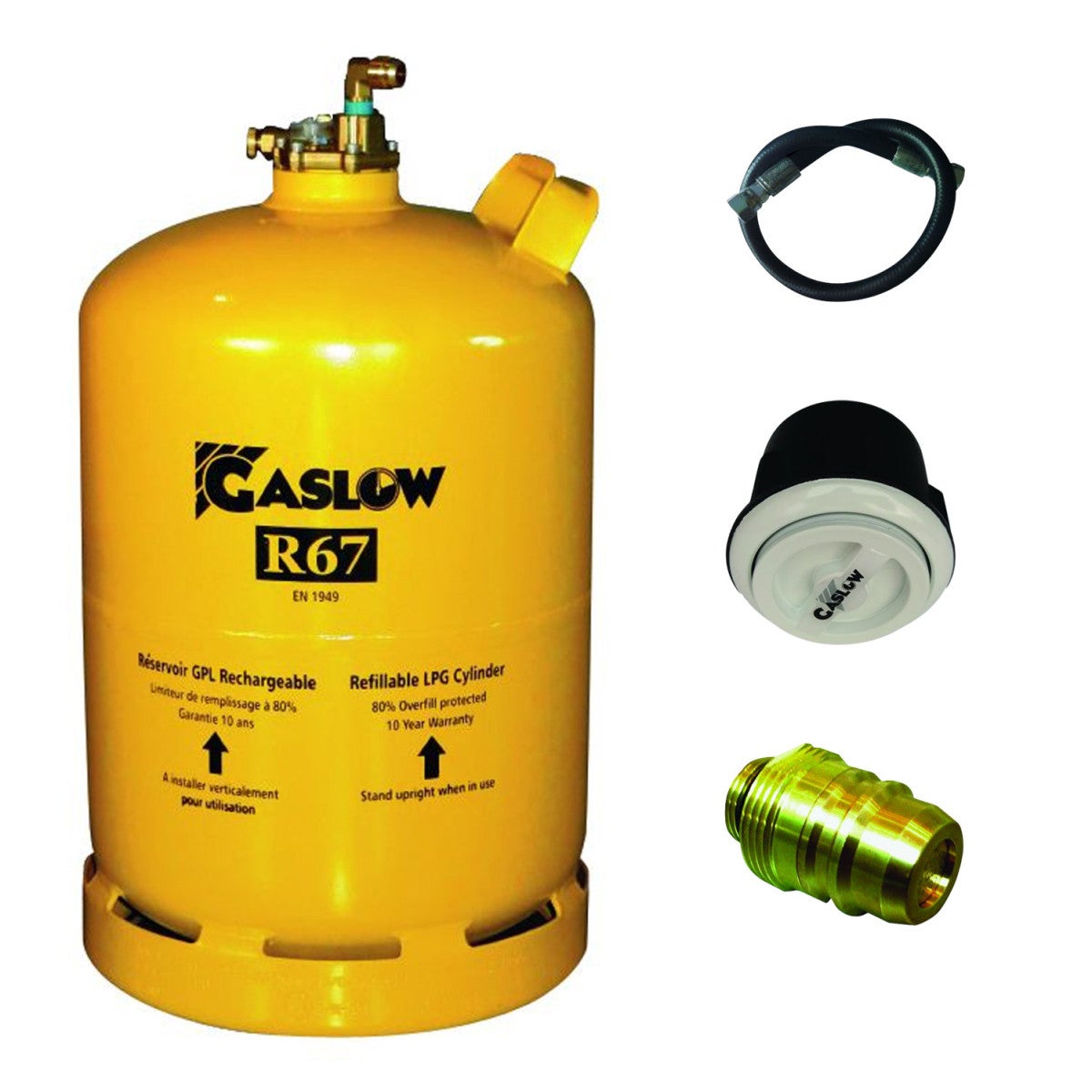 PACK GASLOW Bouteille GPL Rechargeable 11kg + Lyre + Boîte de Transfert ...