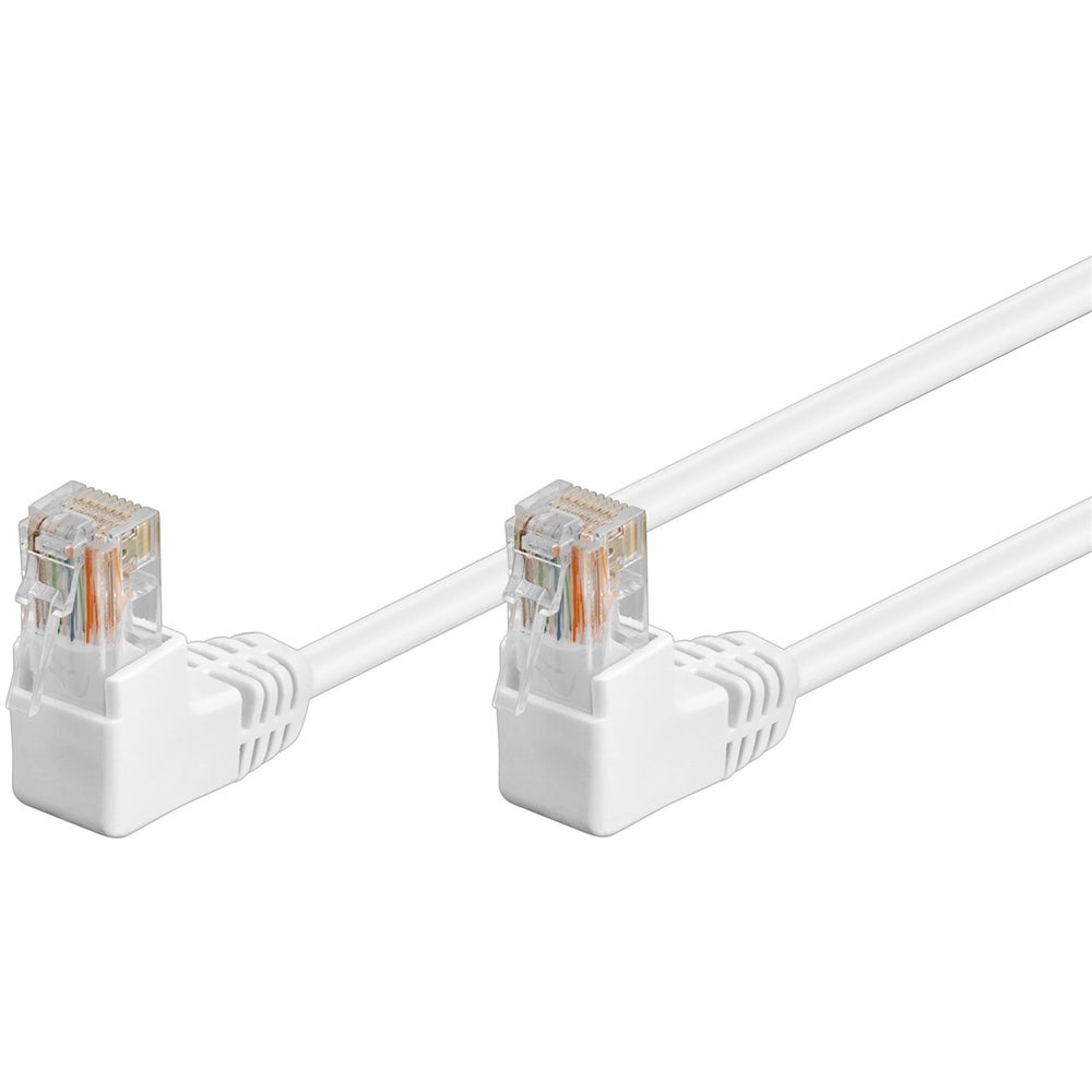 Câble rj45 cat5e coudé blanc 5 m GOOBAY | Leroy Merlin