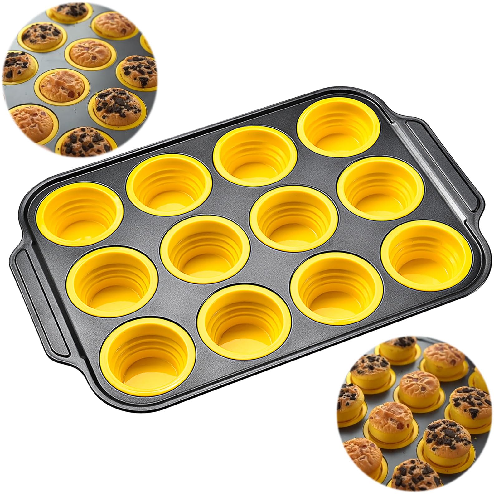 Moule à muffins en silicone, 12 cavités, avec grille métallique ...