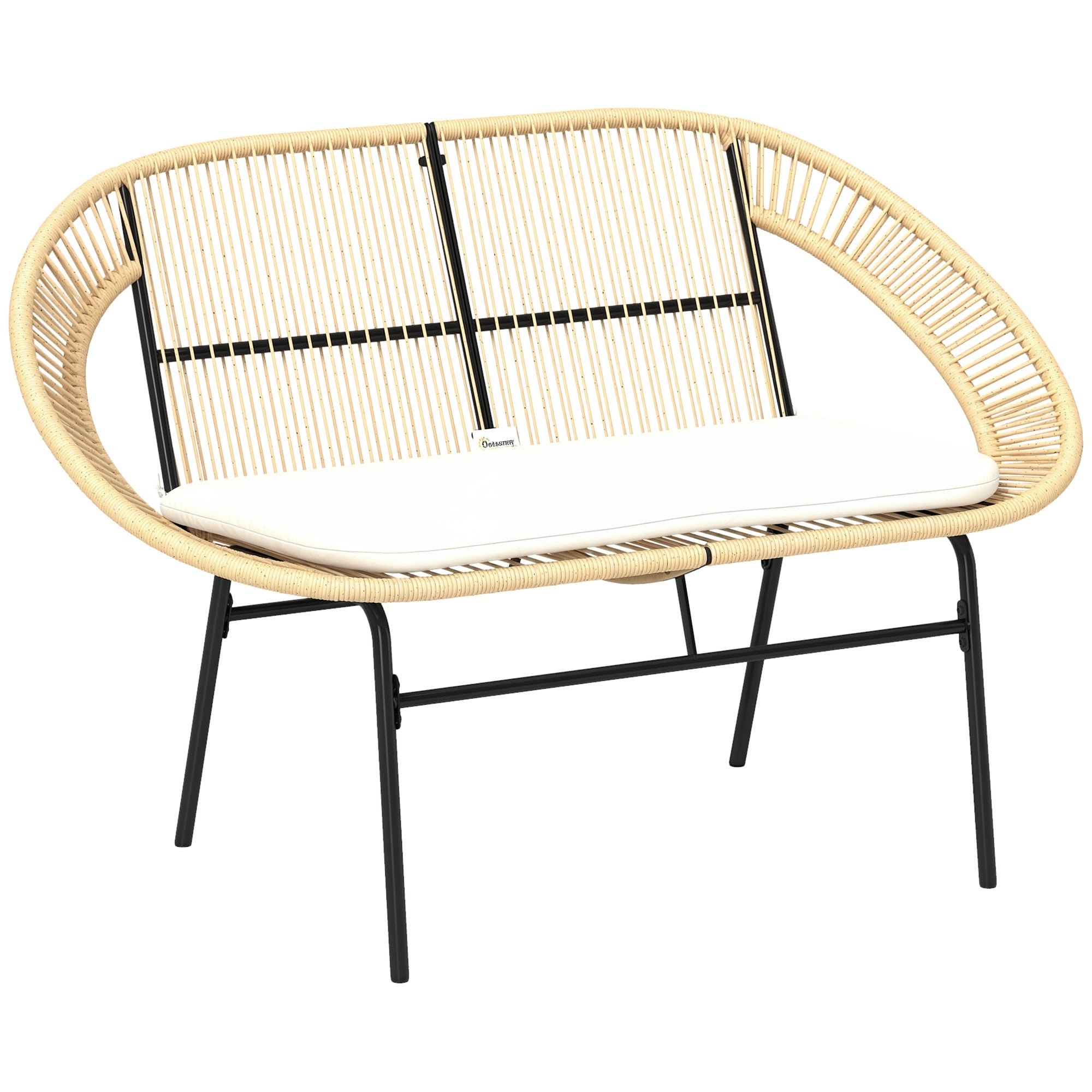 Banc de jardin 2 places,banc extérieur jardin en acier,style Acapulco ...