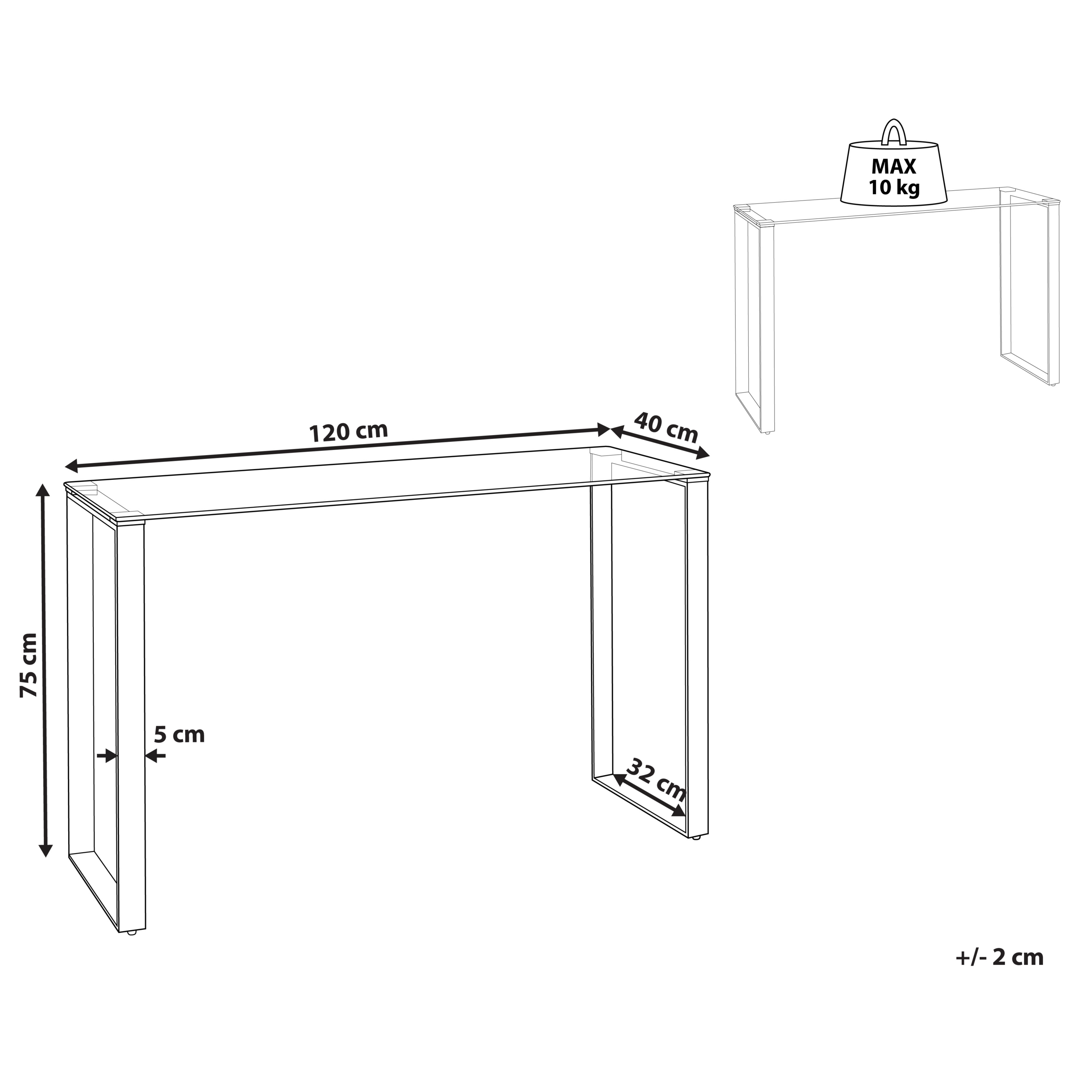 Beliani Console dorée TILON | Leroy Merlin