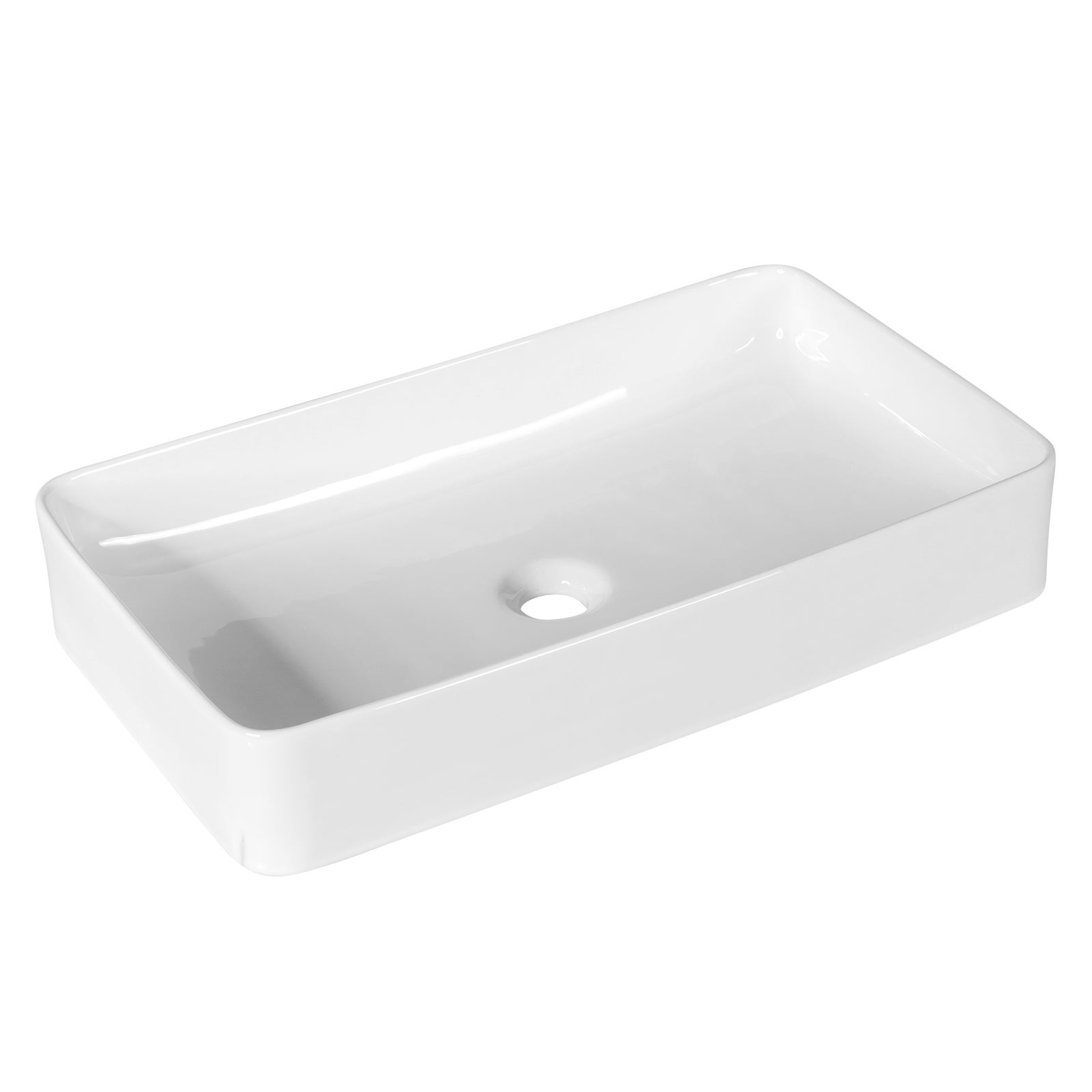 Vasque à Poser Salle de Bain en Porcelaine Blanche/Lavabo rectangulaire ...