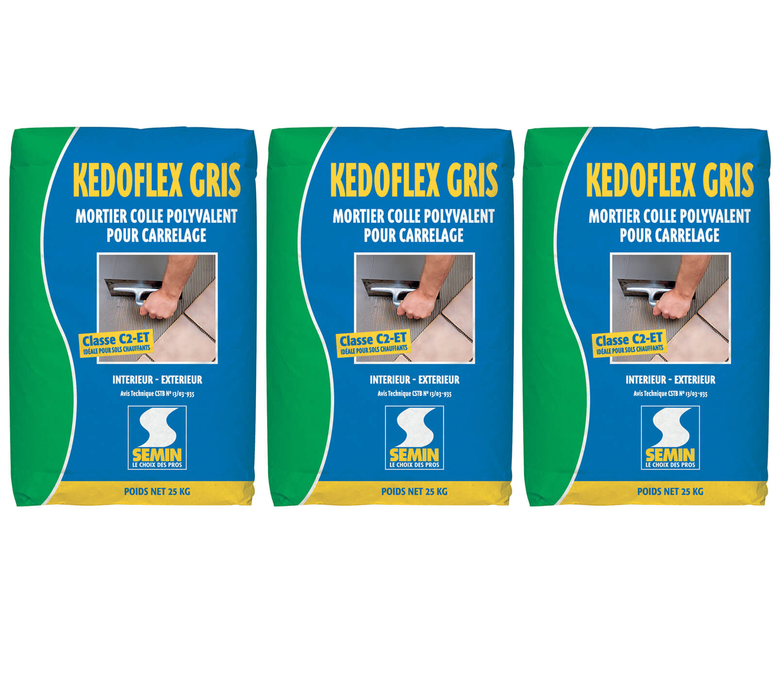 Mortier Colle Polyvalent pour Carrelage Kedoflex Gris Semin, Intérieur/Extérieur, sac de 25 kg ...